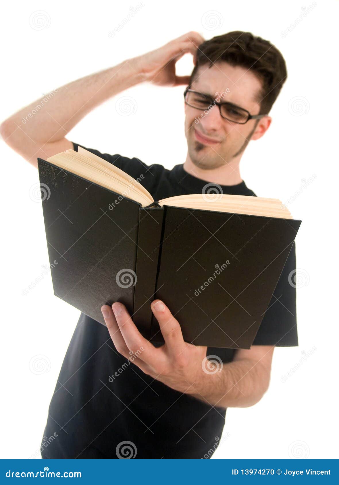 Confused Reader stock photo. Image of illiteracy, reading - 13974270