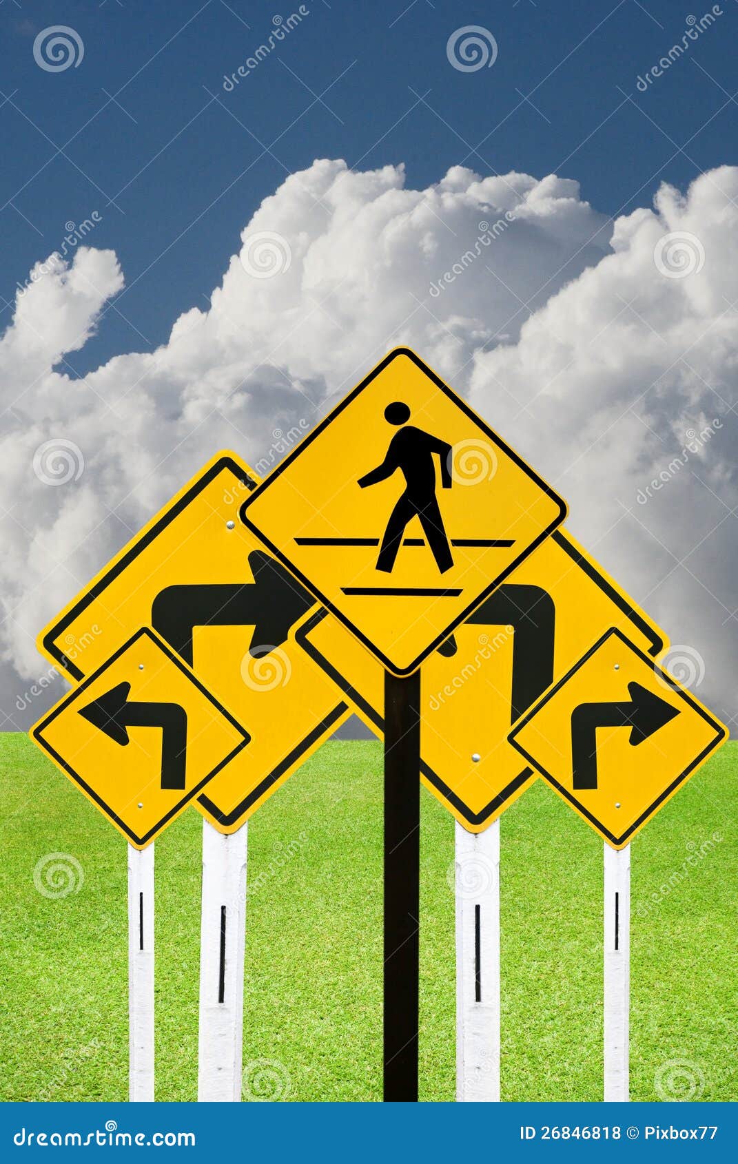 Confused Road Sign with Outdoor Background Stock Photo - Image of ...