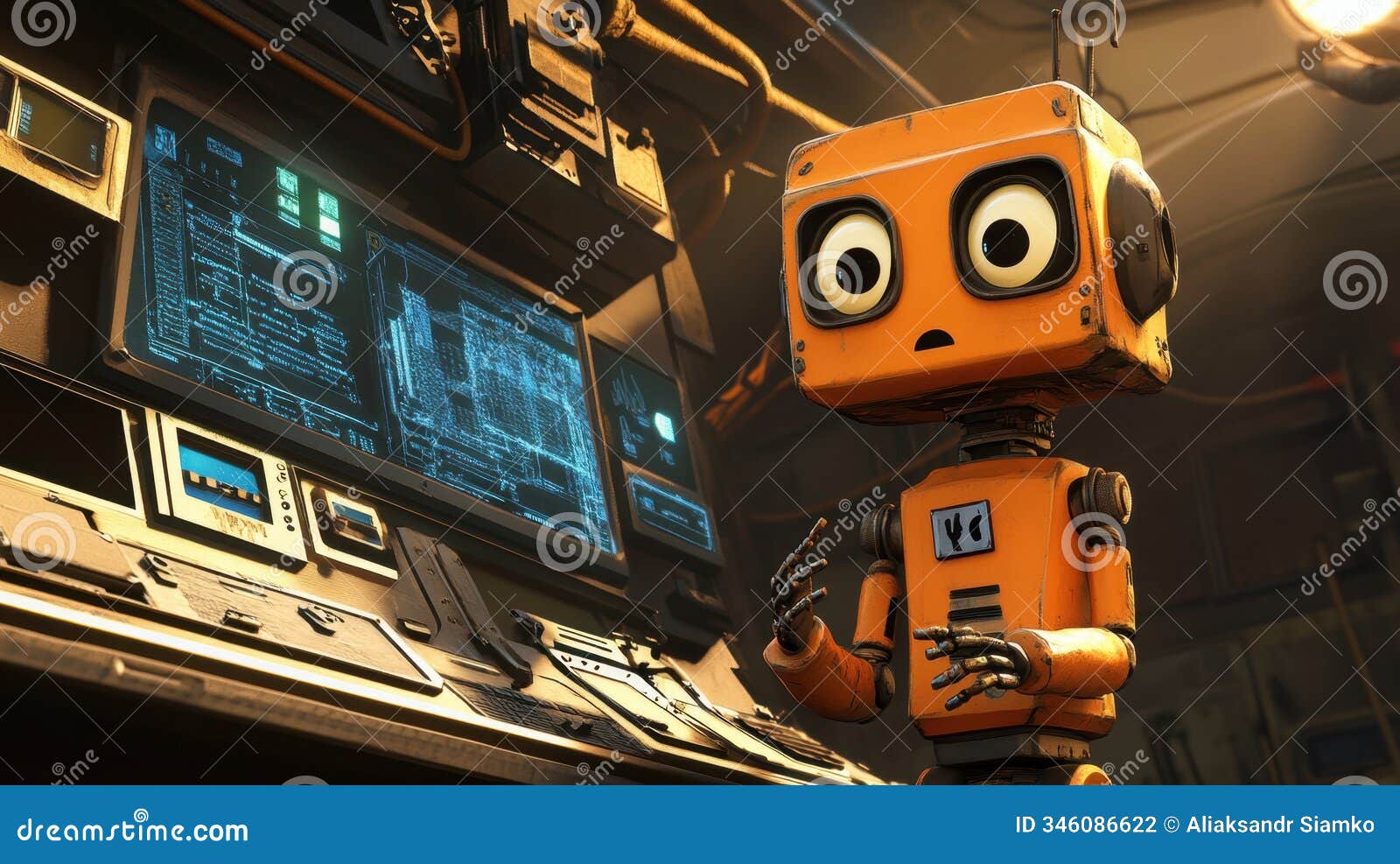 Confused Robot And Dog Royalty-Free Stock Photography | CartoonDealer ...