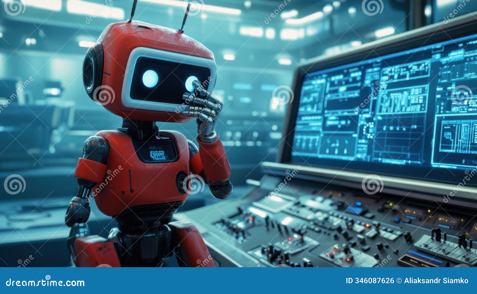 Confused Robot And Dog Royalty-Free Stock Photography | CartoonDealer ...