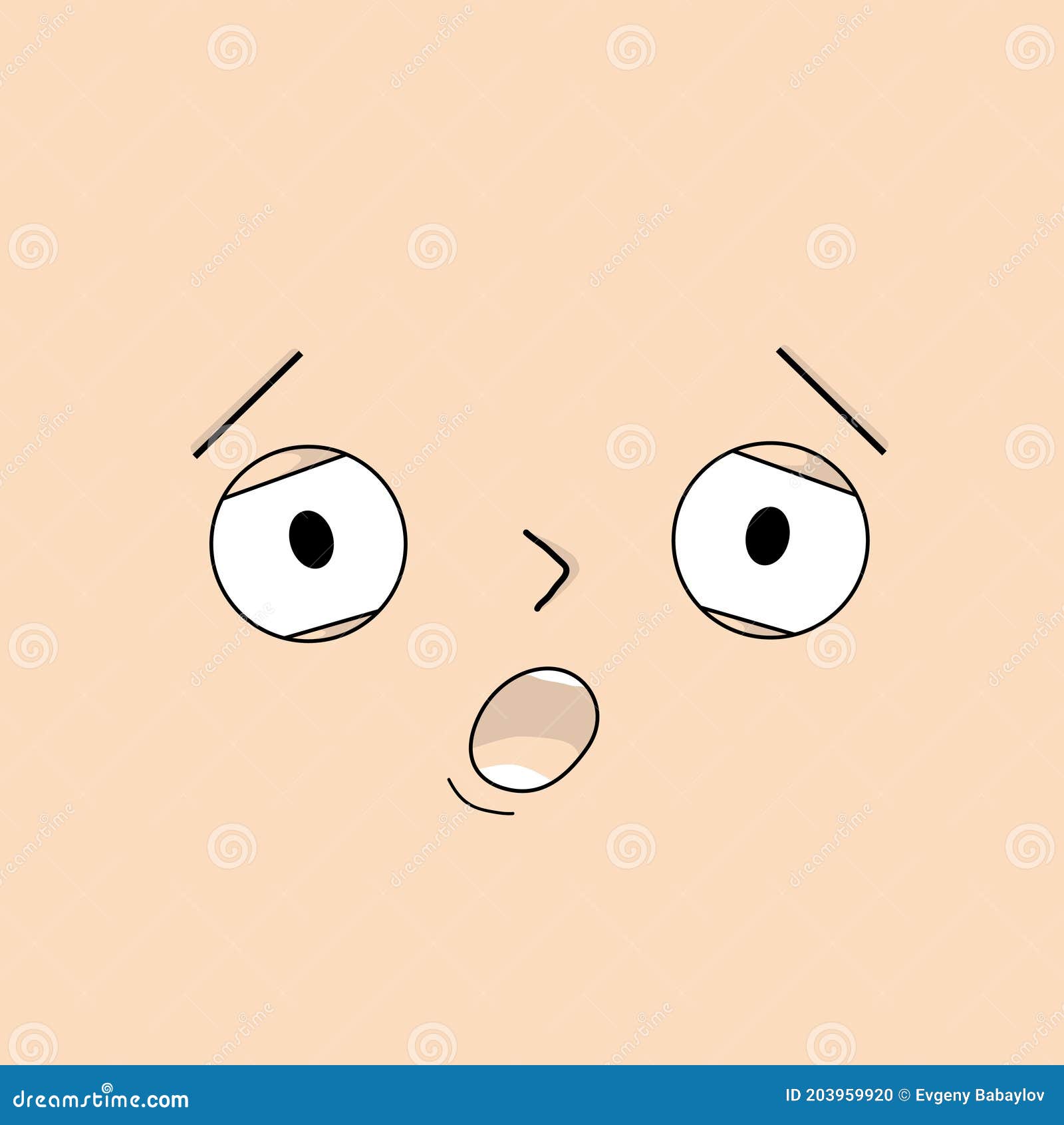 Confused, Sad Face with Expressive Emotions - Vector Stock Vector ...