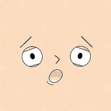 Confused, Sad Face with Expressive Emotions - Vector Stock Vector ...