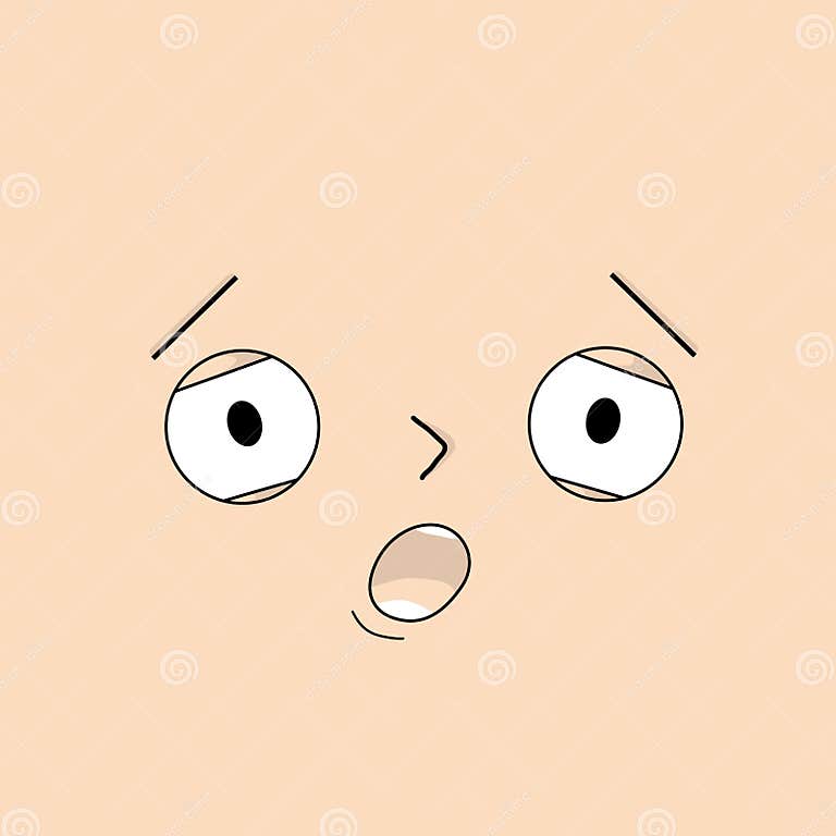 Confused, Sad Face with Expressive Emotions - Vector Stock Vector ...