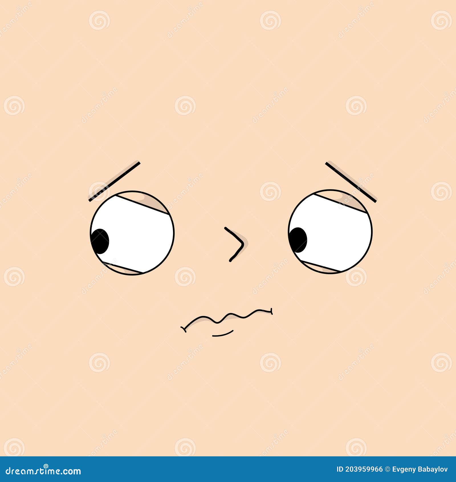 Confused, Sad Face with Expressive Emotions - Vector Stock Vector ...
