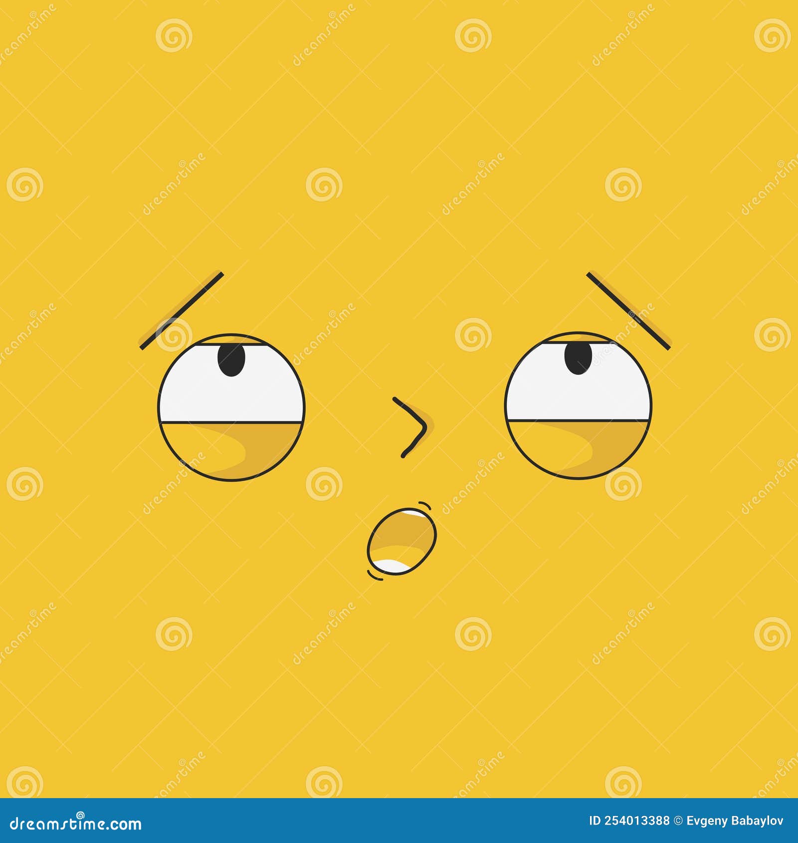Confused, Sad Face with Expressive Emotions - Vector Stock Vector ...