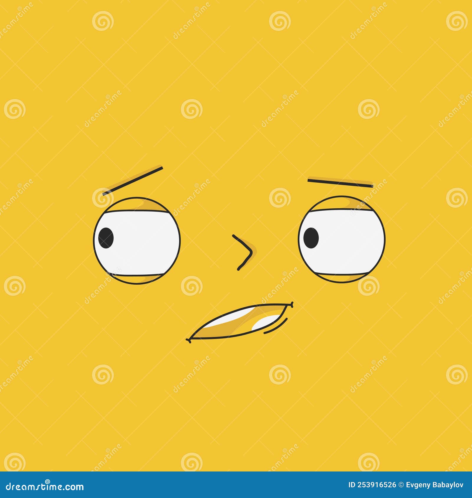 Confused, Sad Face with Expressive Emotions - Vector Stock Vector ...