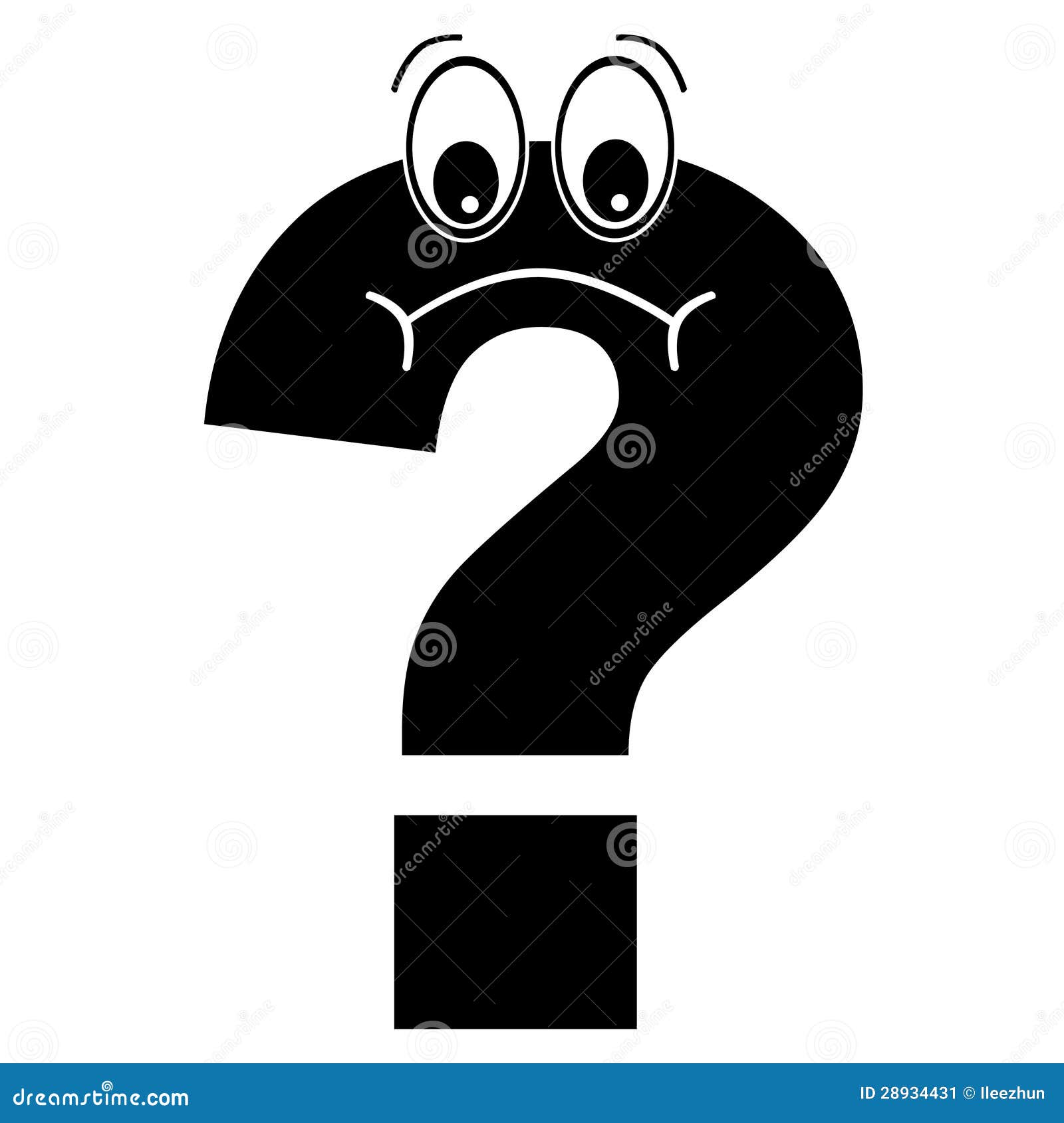 Confused and Sad Question Mark Stock Illustration - Illustration of ...