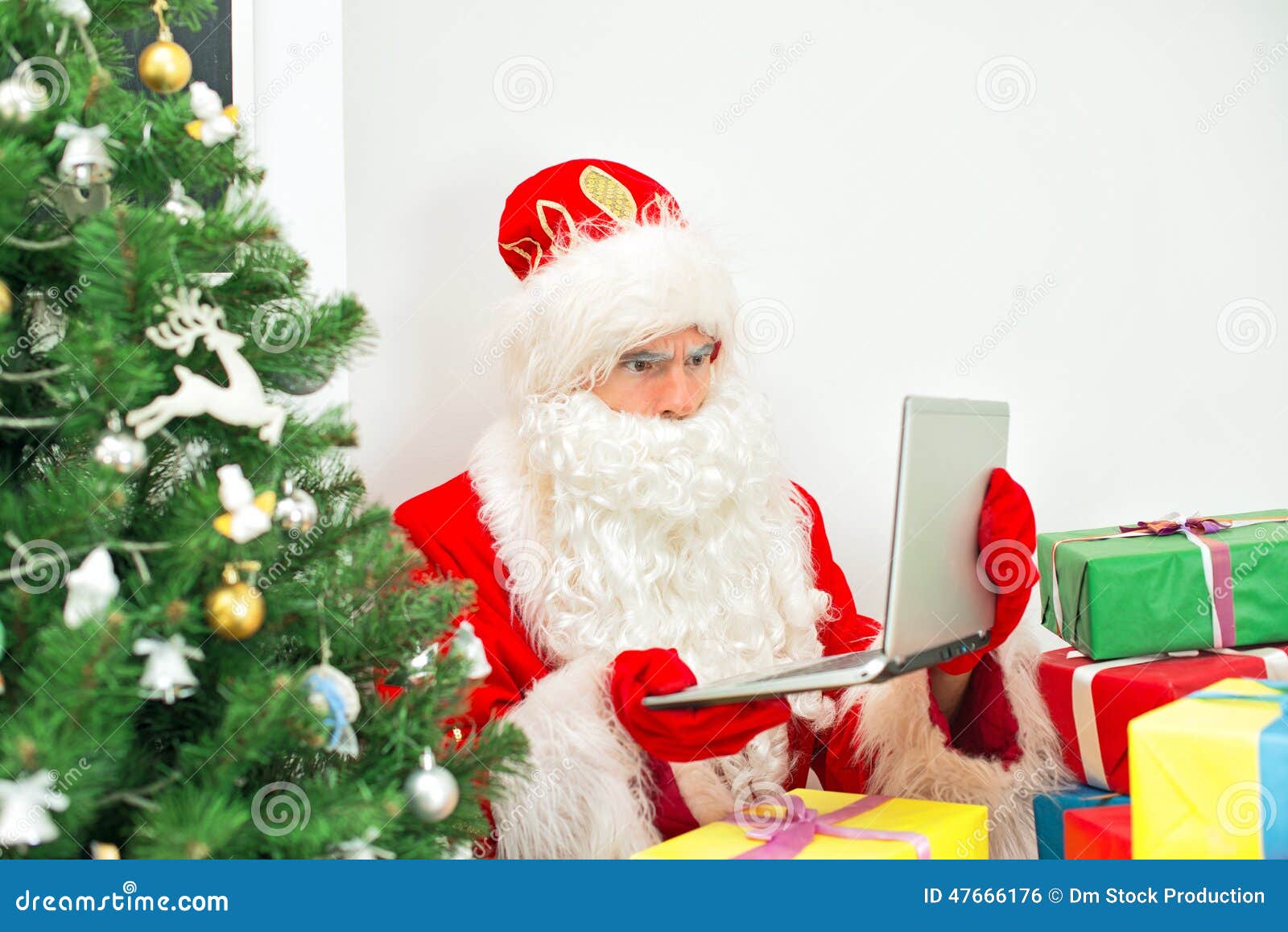 Confused Santa Claus. stock photo. Image of problems - 47666176