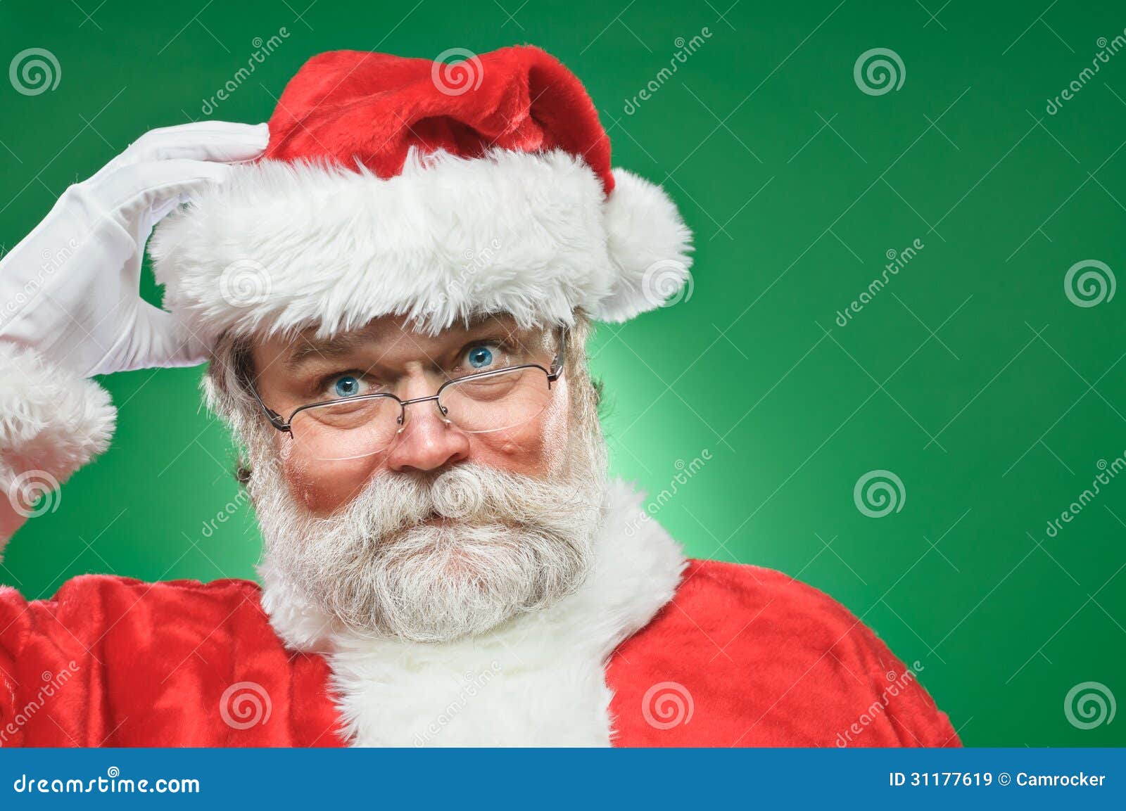 Confused Santa Claus Scratching His Head Stock Image - Image of claus ...