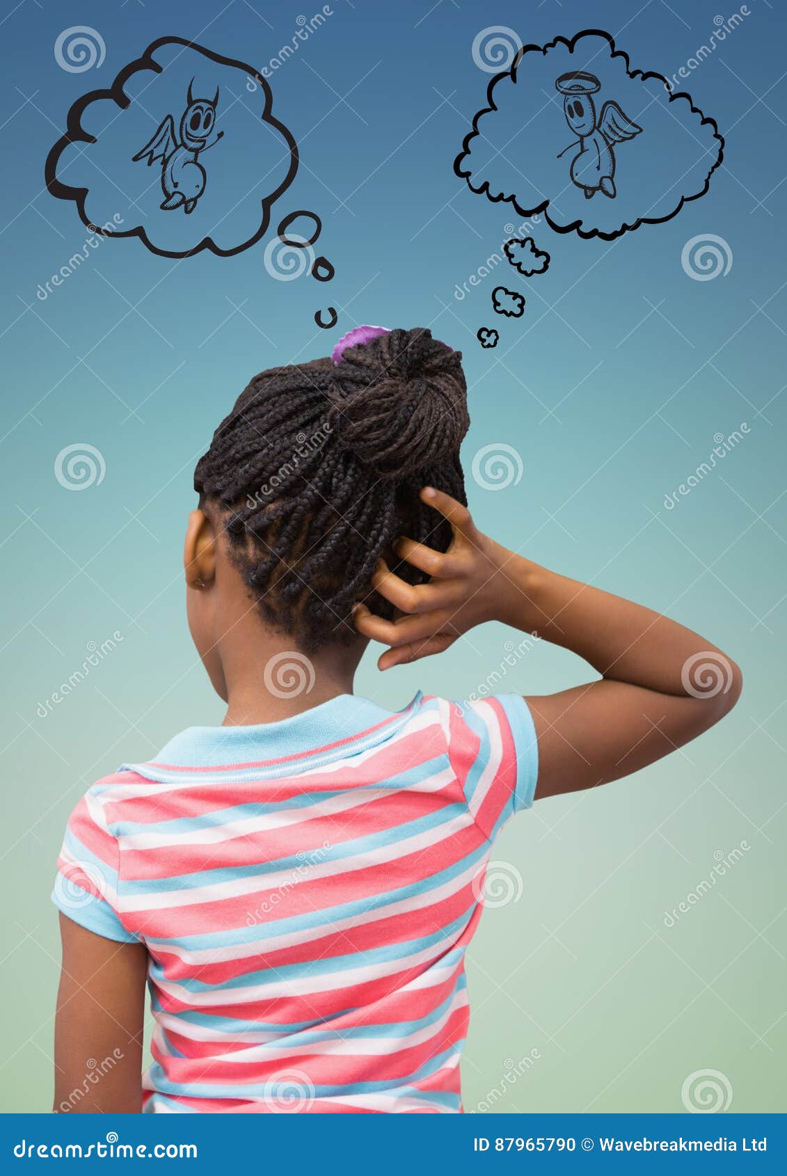 Confused Schoolgirl about the Good and Bad Conscience Stock ...