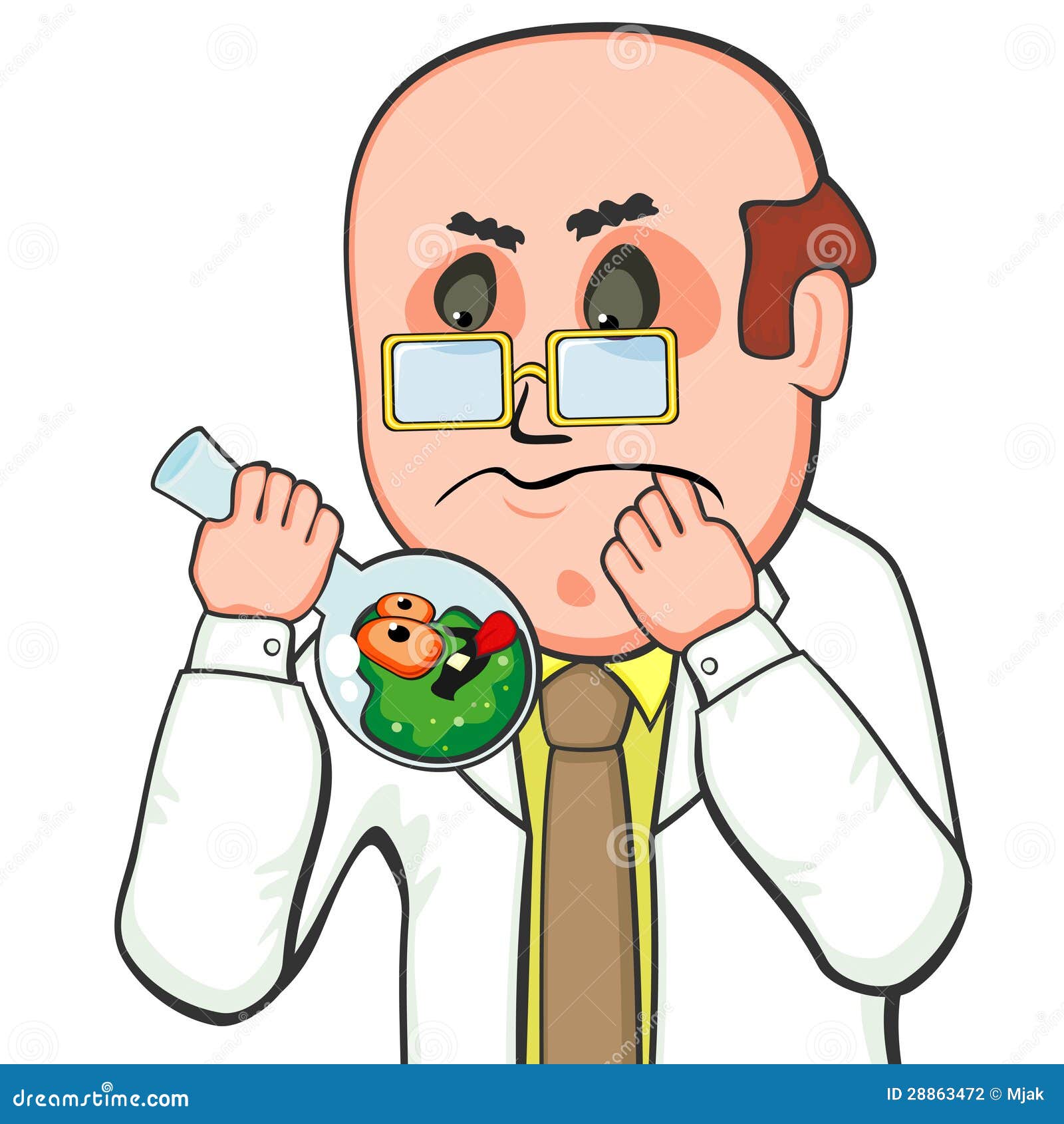 Confused Scientist and Germ Stock Vector - Illustration of biology ...