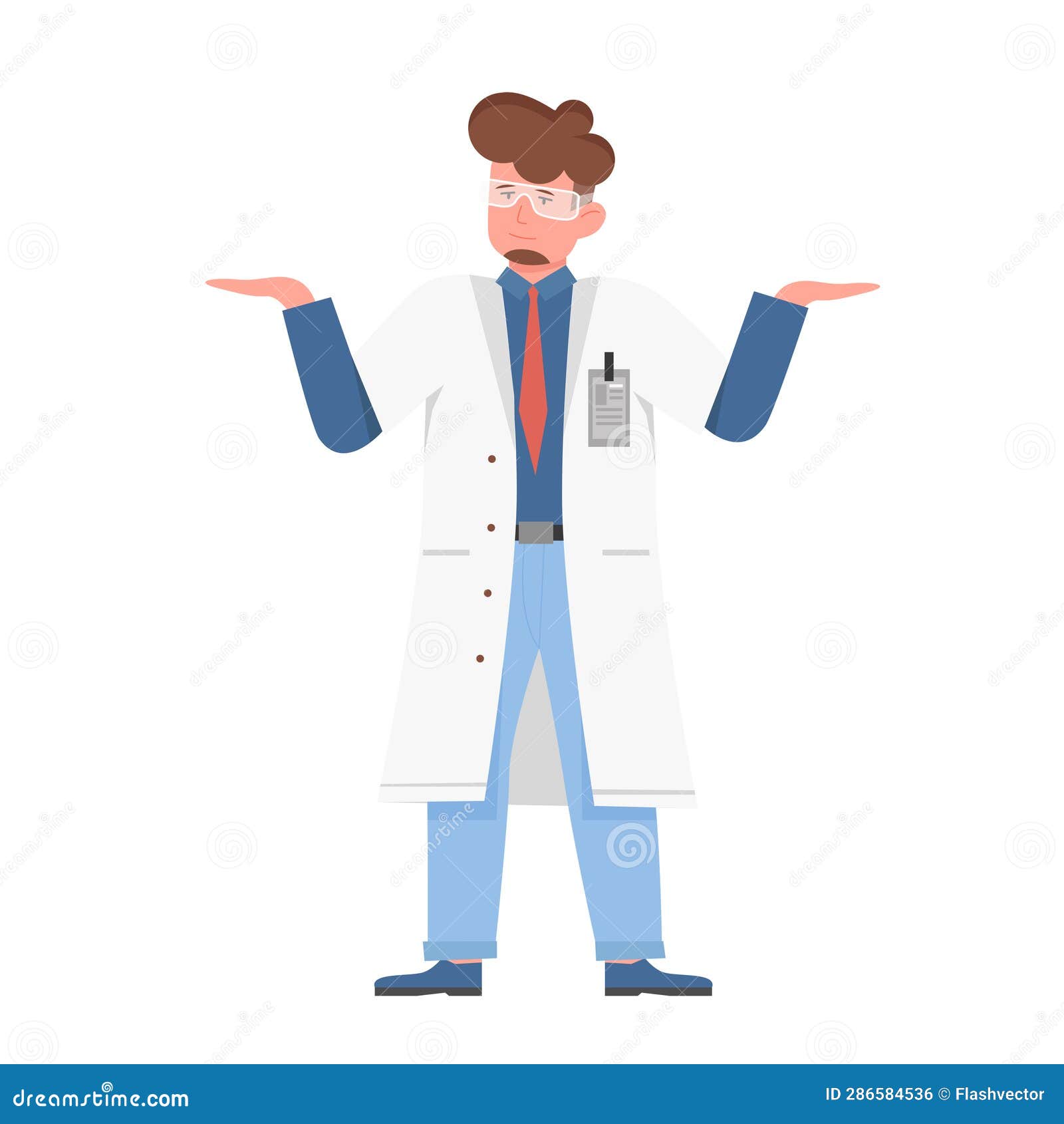 Confused scientist man stock vector. Illustration of think - 286584536