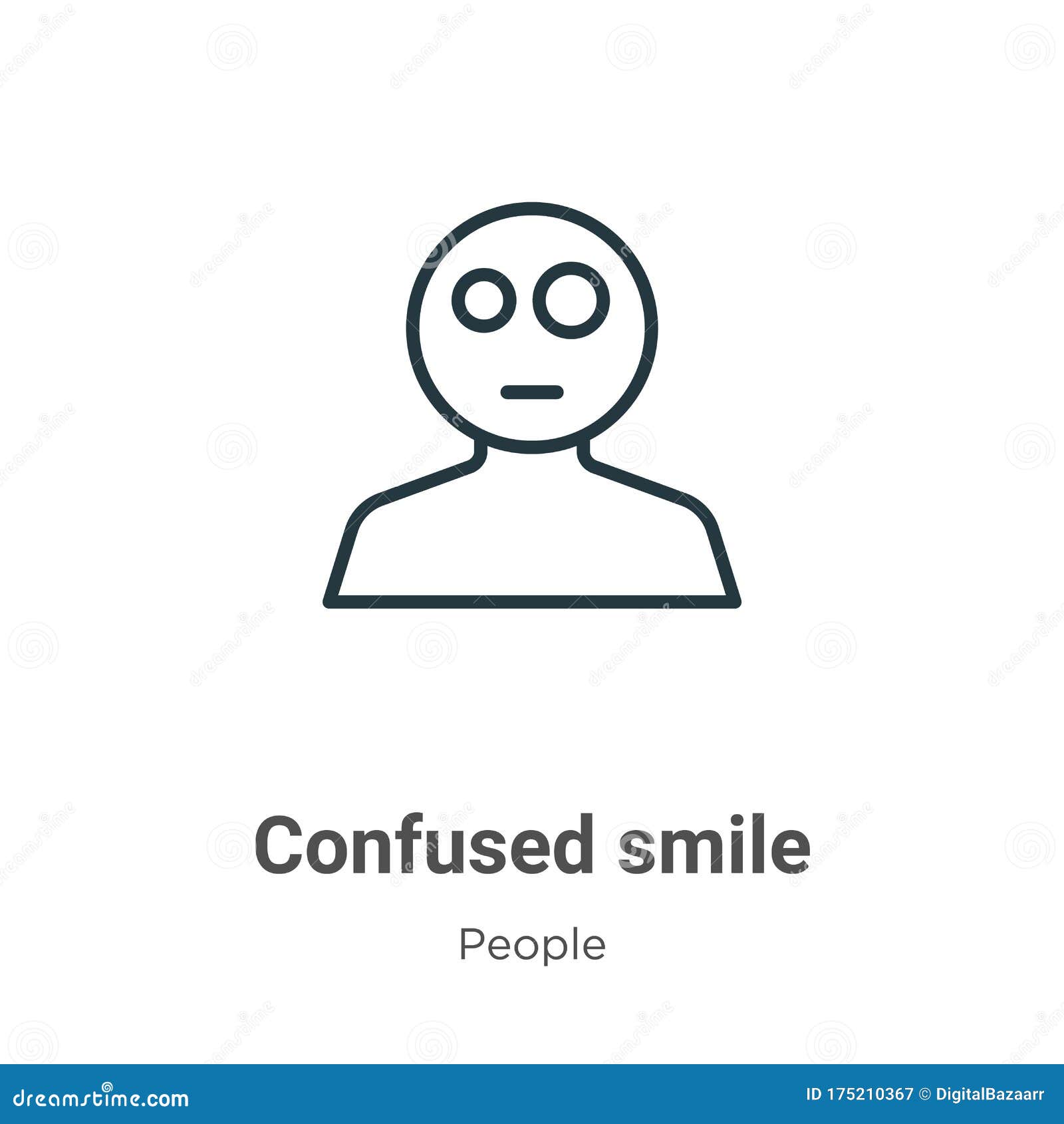 Confused Smile Outline Vector Icon. Thin Line Black Confused Smile Icon ...