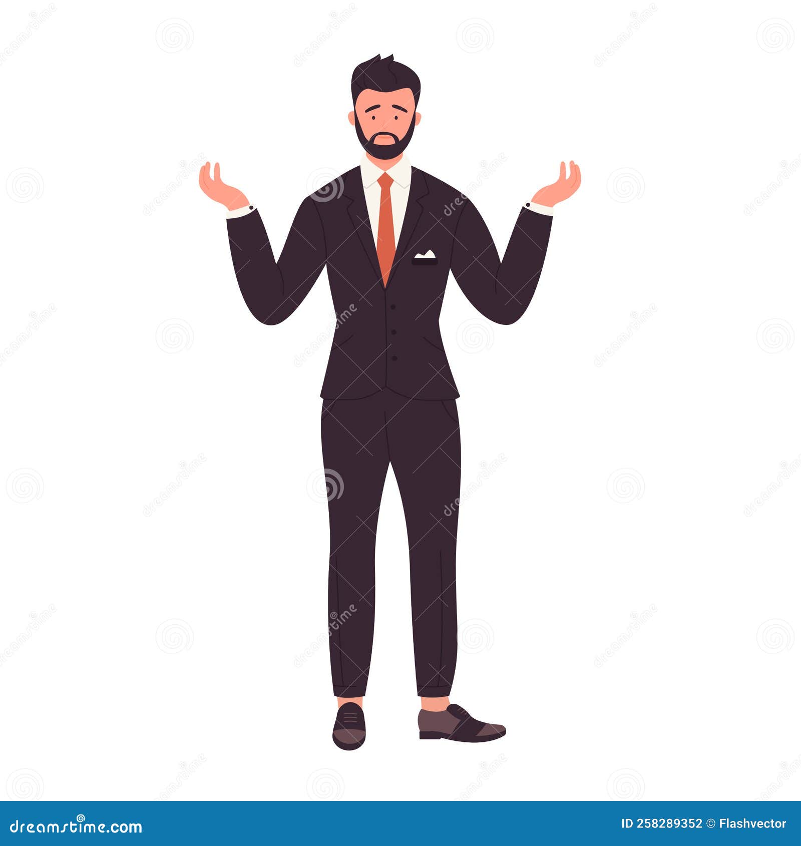 Confused Standing Businessman Stock Vector - Illustration of face ...