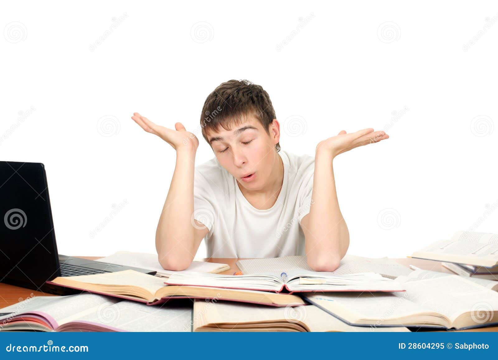 Confused Student stock image. Image of computer, hands - 28604295