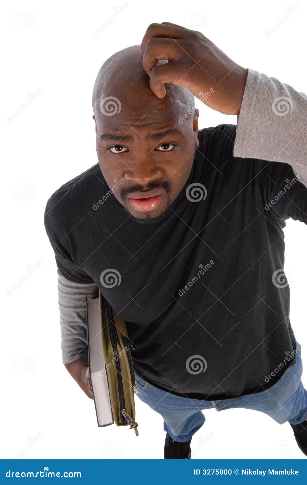 Confused student stock photo. Image of insecure, books - 3275000