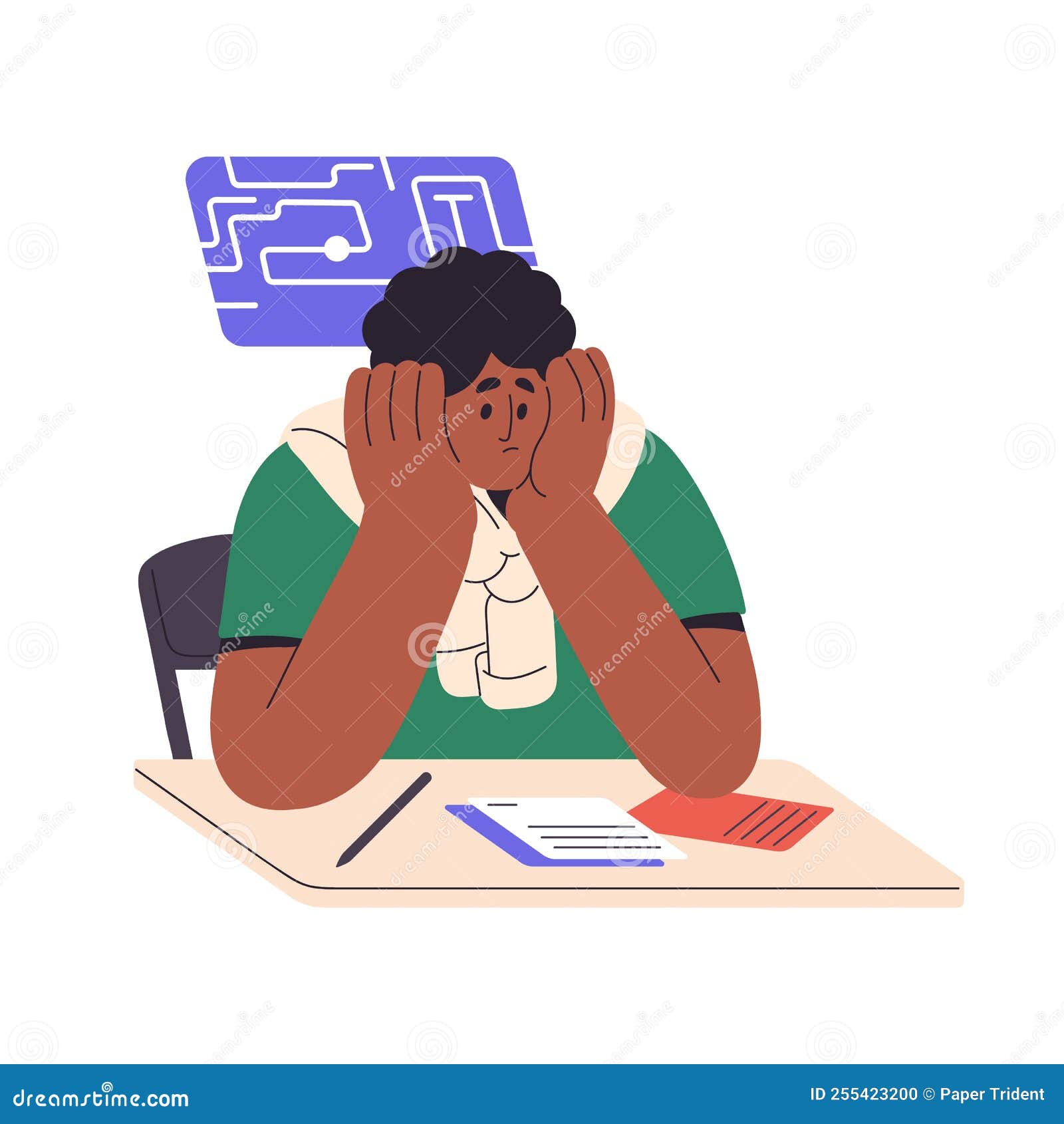 Confused Student at Academic Exam. Puzzled Man Thinking about Difficult ... Confused Student at Academic Exam. Puzzled Man Thinking about Difficult ...