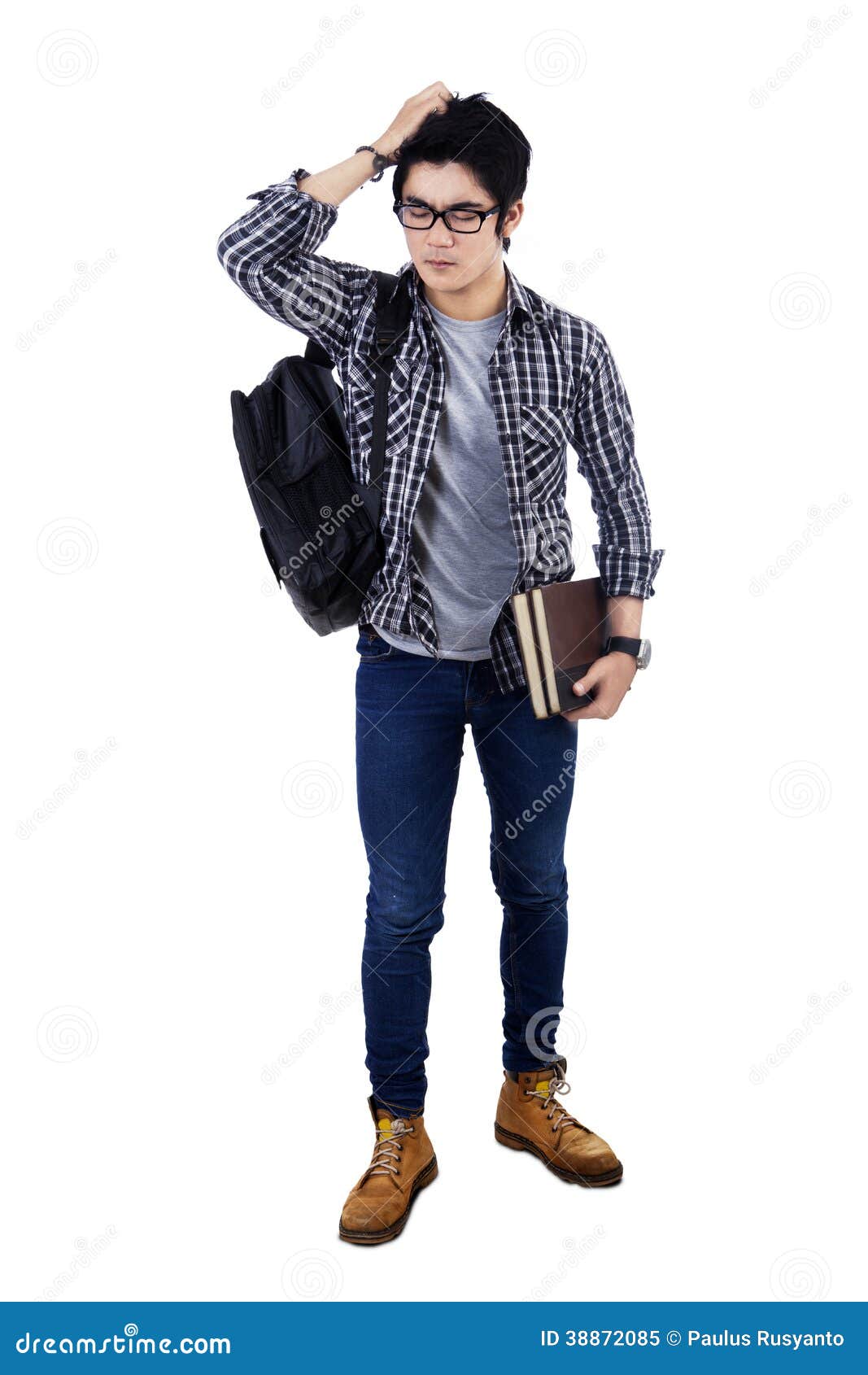 Confused Student Thinking an Idea Stock Image - Image of expression ...