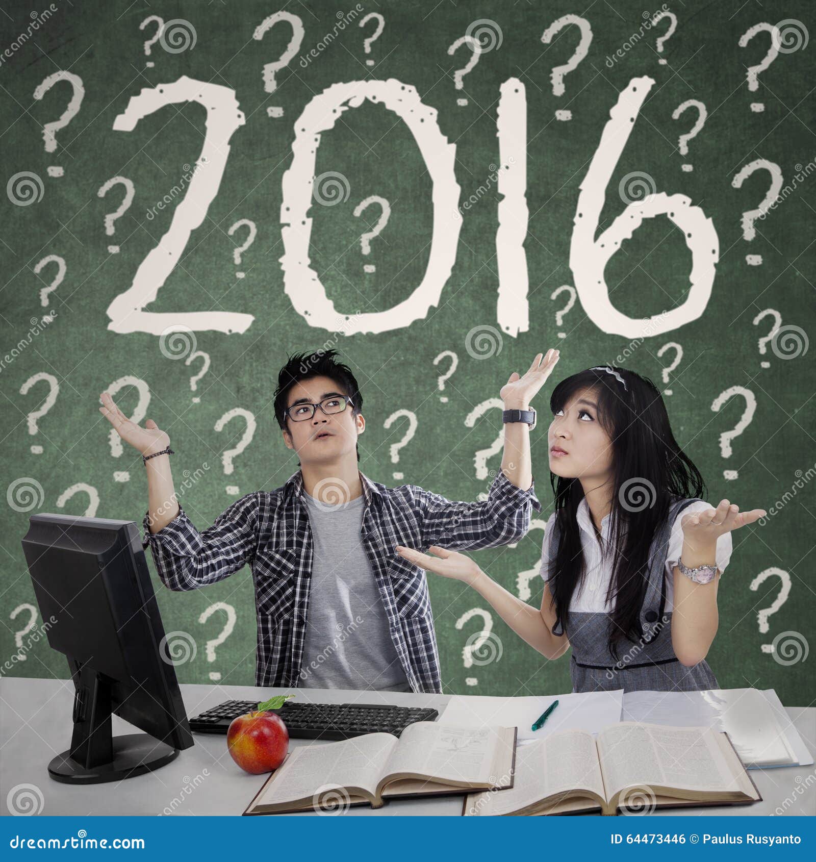 Confused Students with Numbers 2016 Stock Photo - Image of campus ...