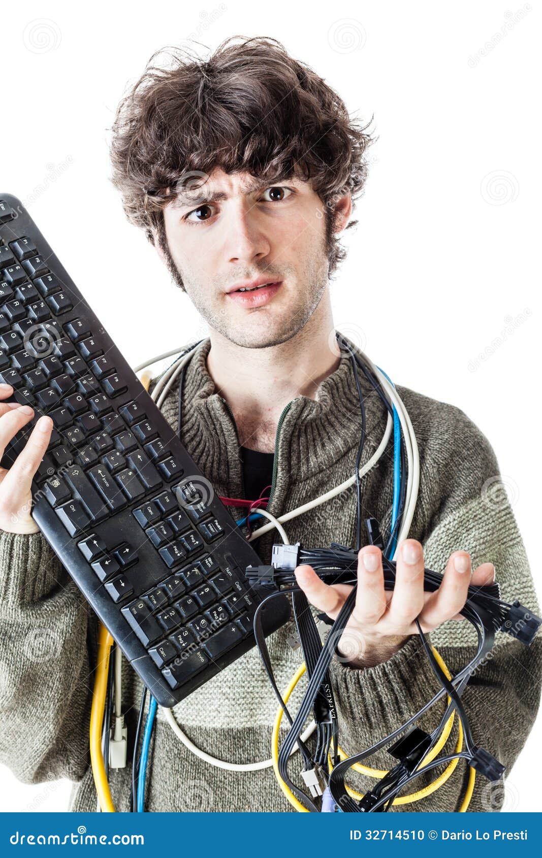 Confused about tech stock photo. Image of cord, crossing - 32714510