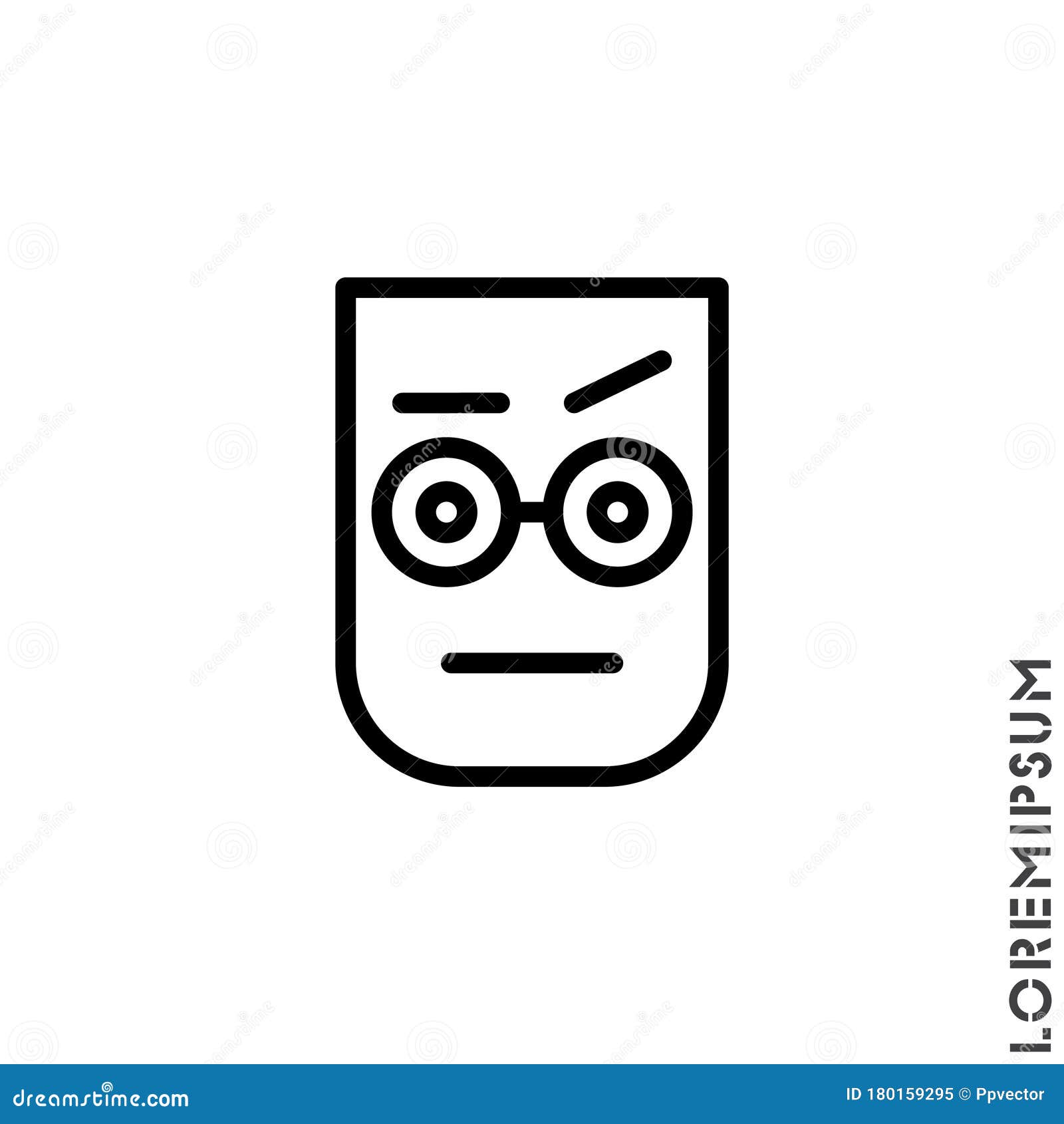 Confused Thinking Emoticon Icon Vector Illustration. Outline Stock ...