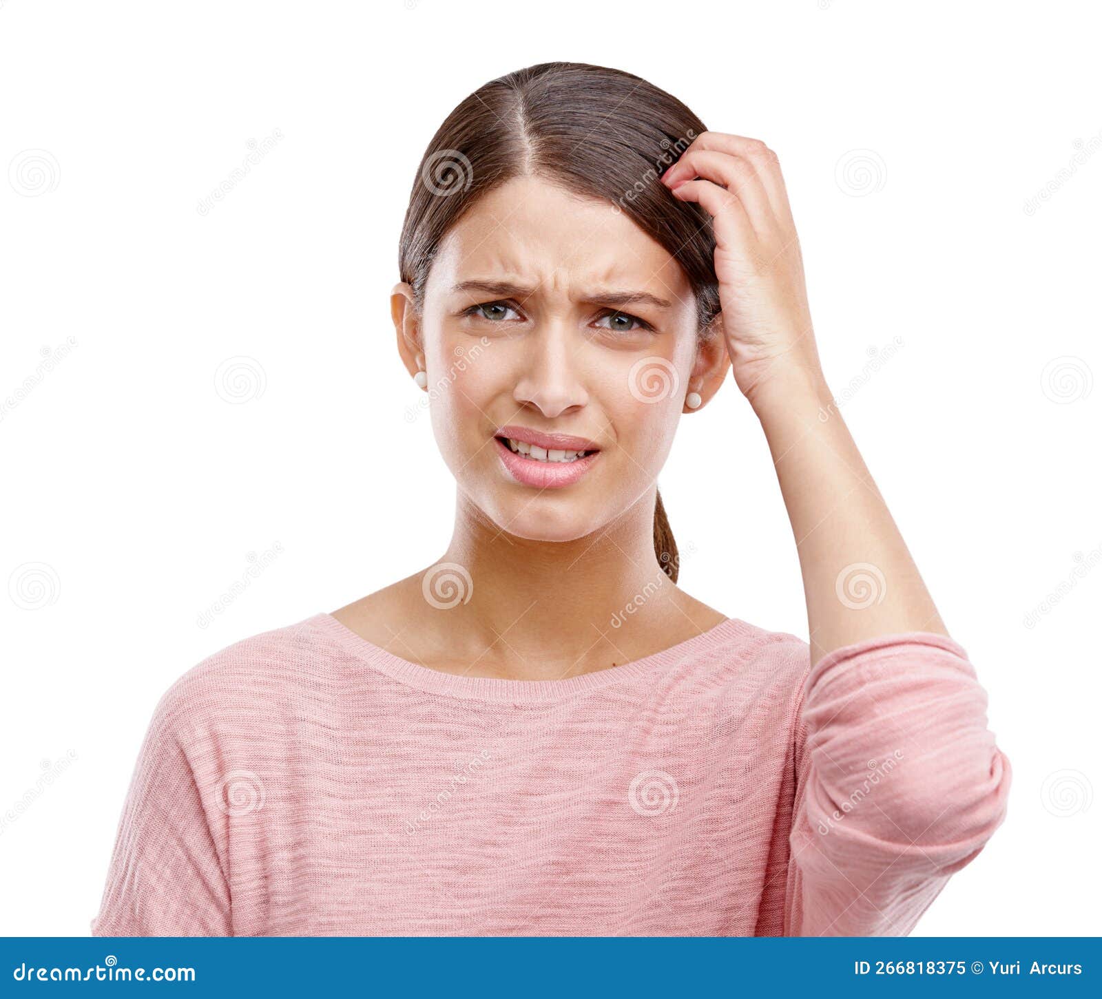 Confused, Thinking and Woman in Studio Portrait for Mistake, Decision ...