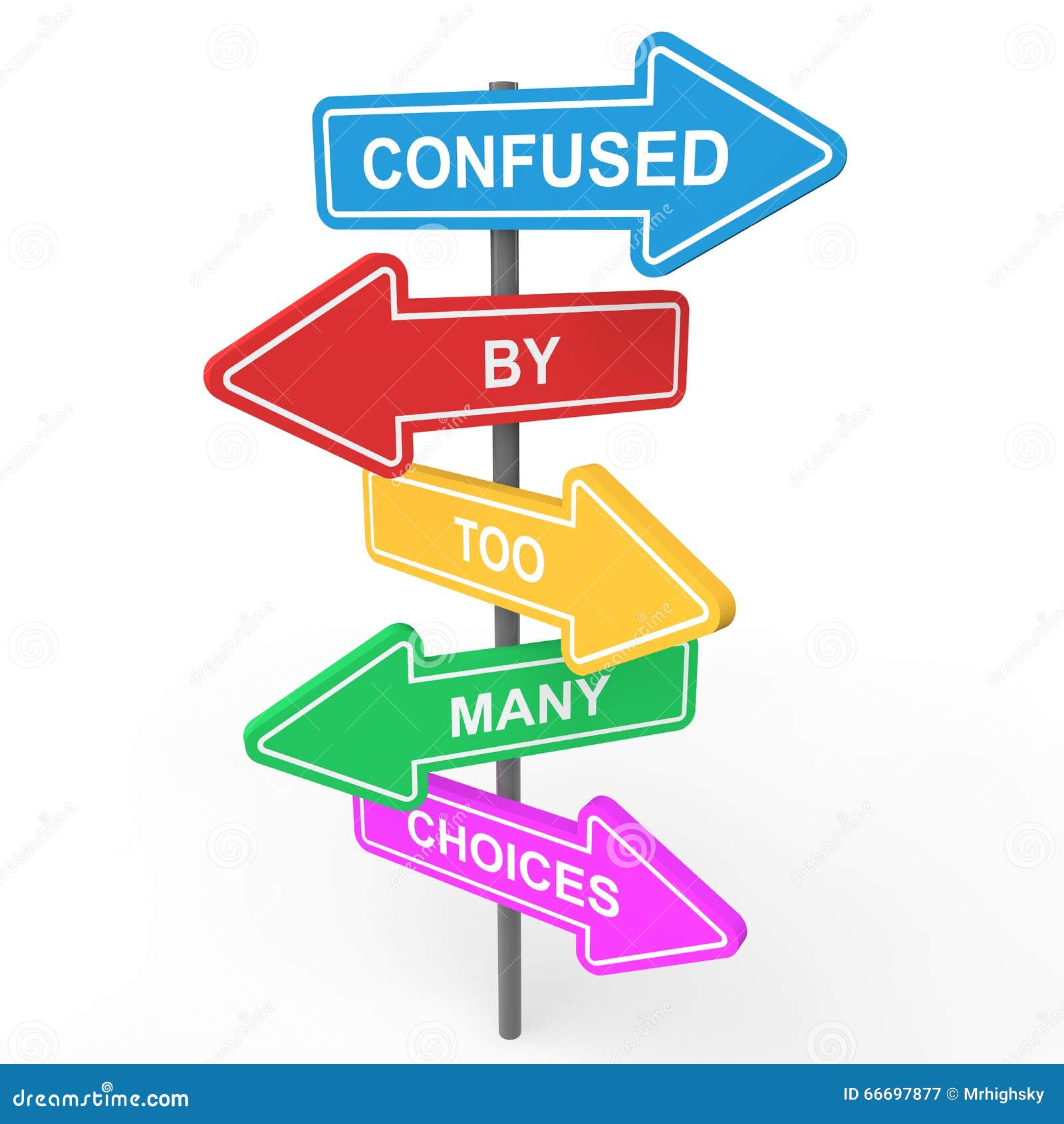 Confused By Too Many Choices Concept 3d Sign Boards Royalty-Free Stock ...