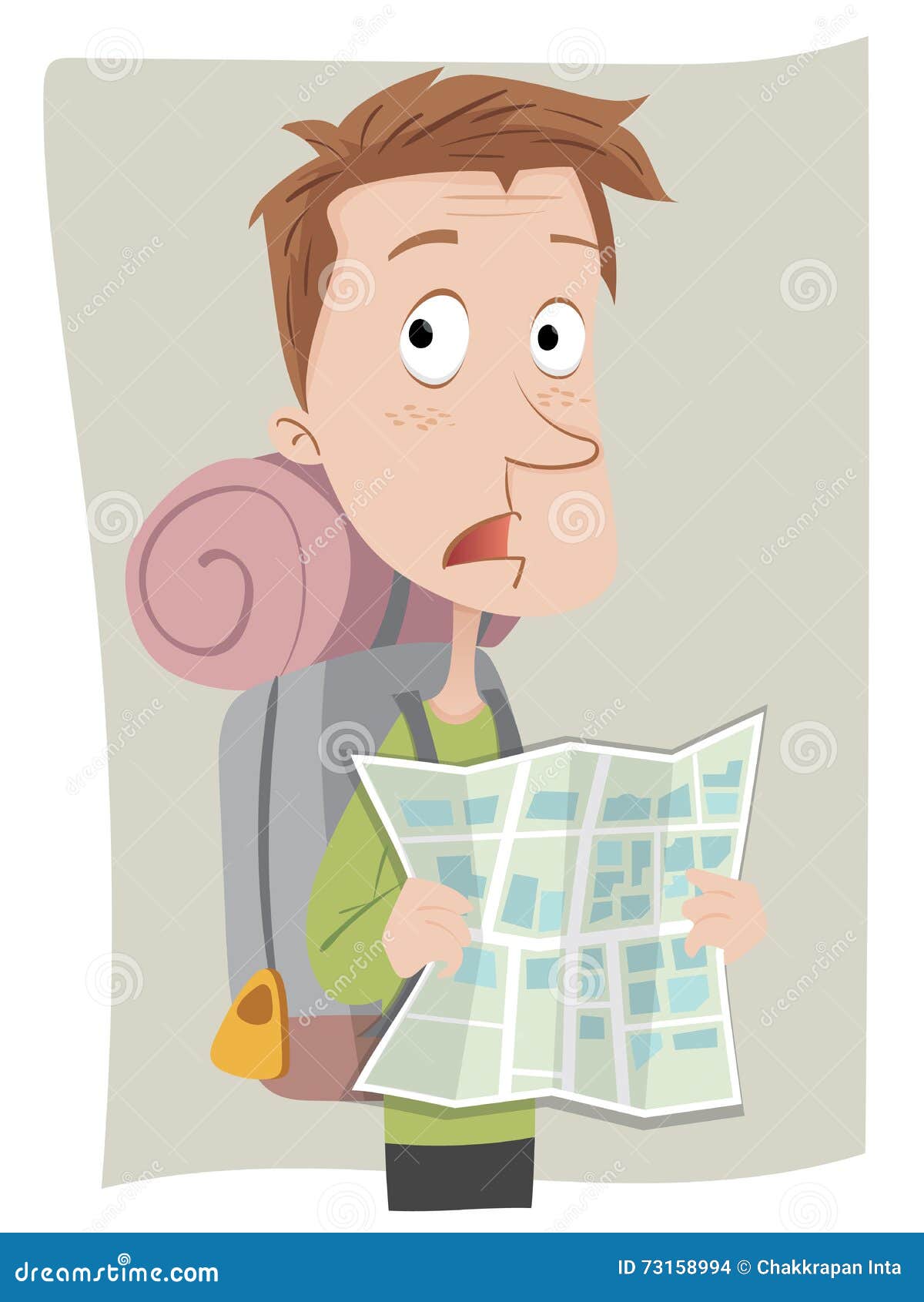 Confused tourist stock vector. Illustration of young - 73158994