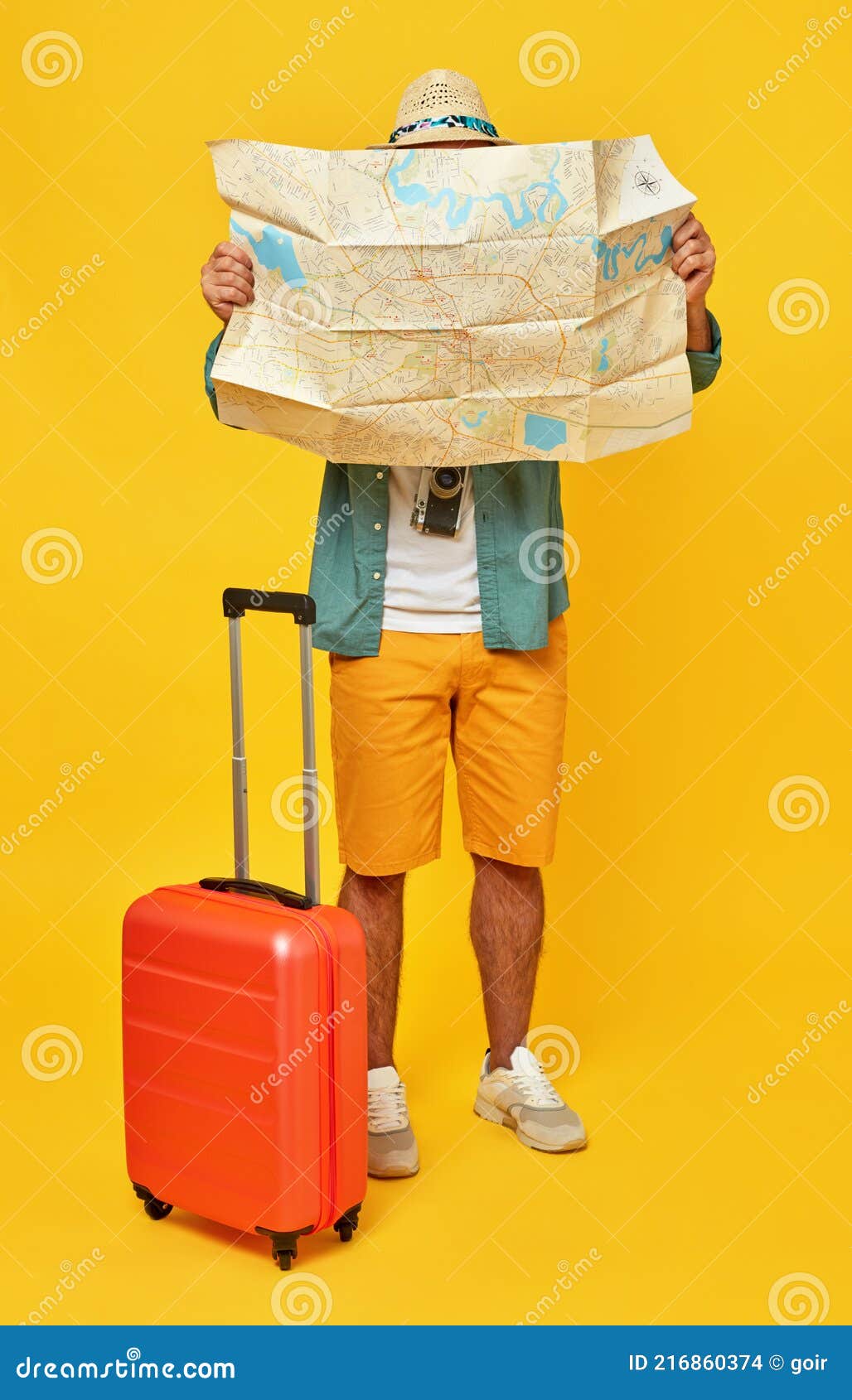 Confused Traveler Looking at the Map Stock Photo - Image of multi ...
