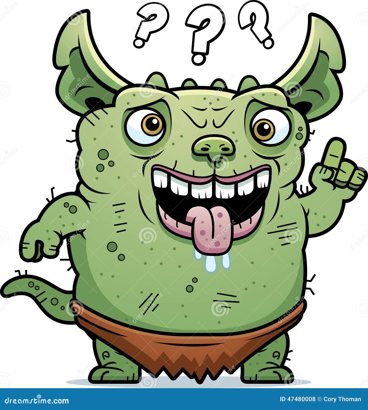 Confused Ugly Gremlin stock vector. Illustration of vector - 47480008
