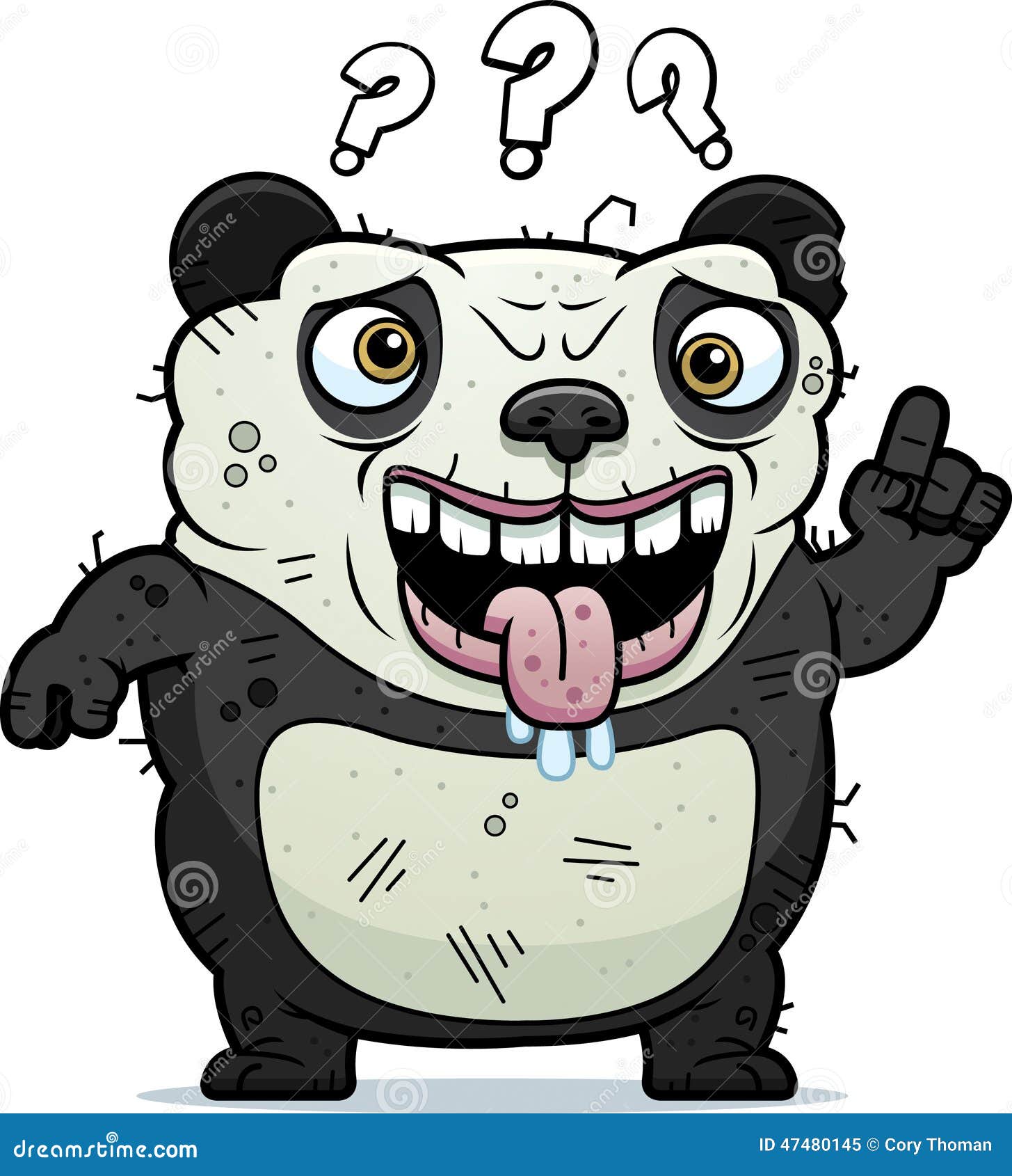 Confused Ugly Panda stock vector. Illustration of stupid - 47480145