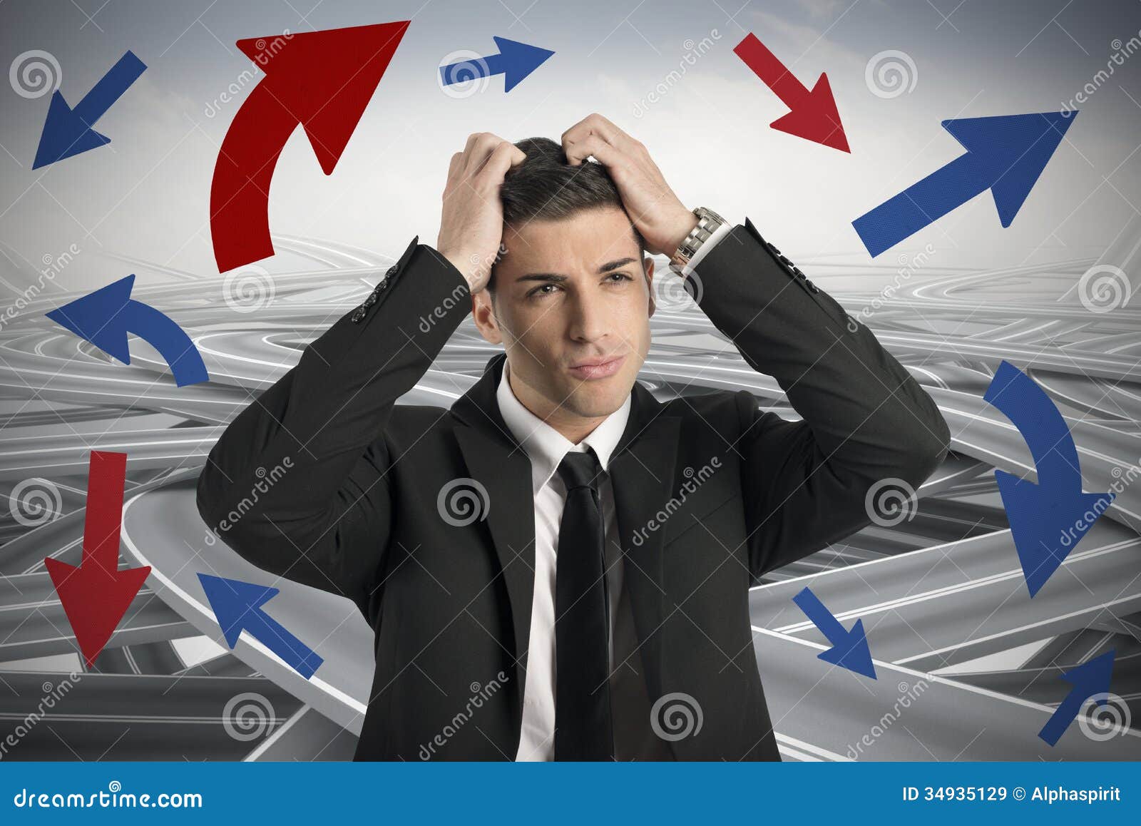 Confused Way of a Businessman Stock Image - Image of path, choice: 34935129