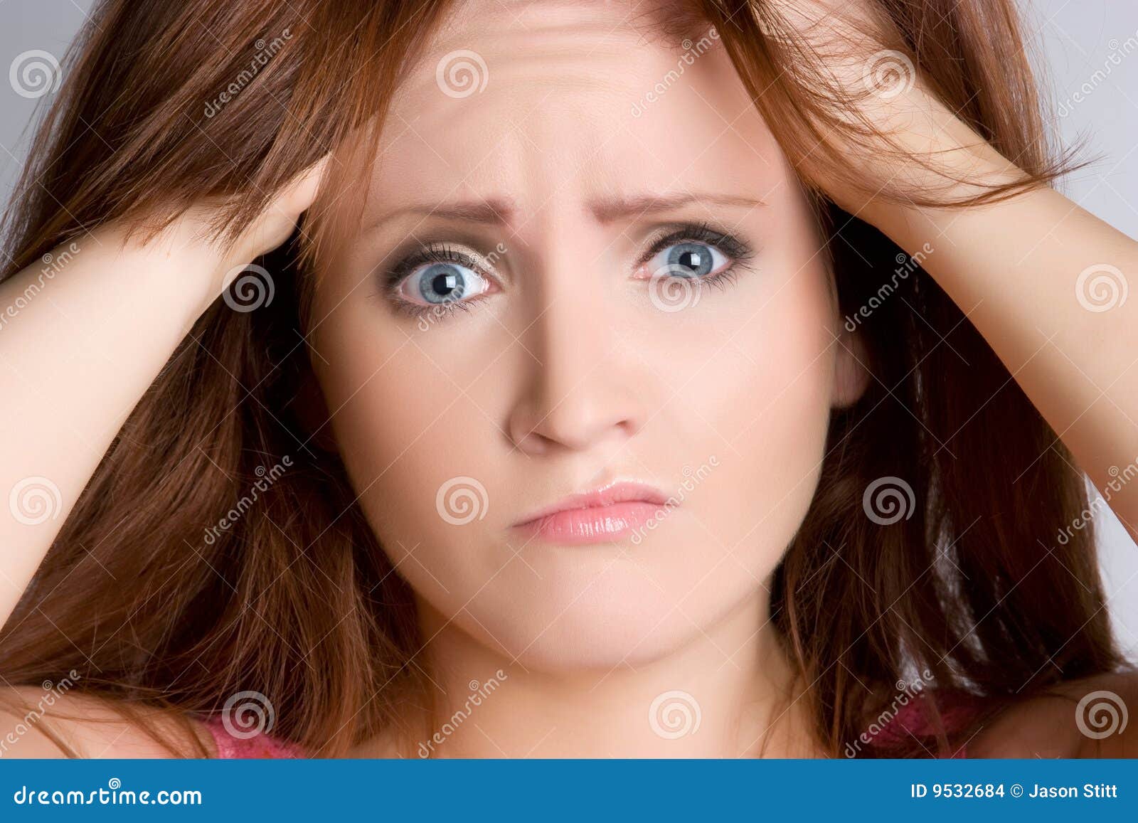 Confused Woman stock photo. Image of concerned, head, girls - 9532684