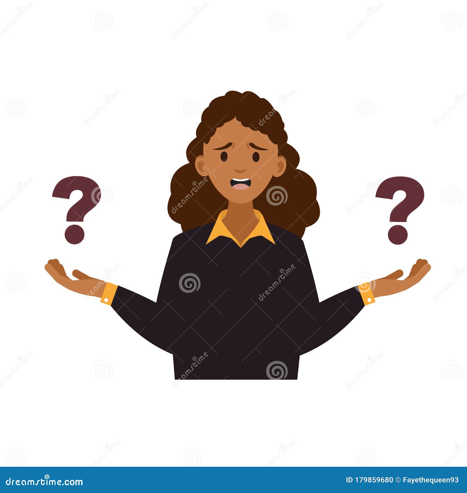 Confused Woman Comparing with Two Things. Woman Questioning Stock ...