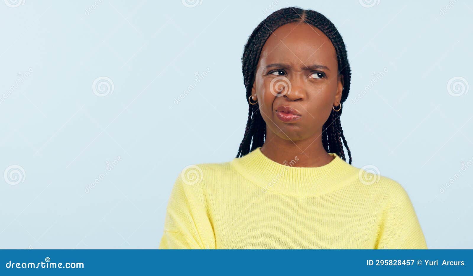 Confused Woman, Face and Thinking in Studio of Choice, Remember Why or ...