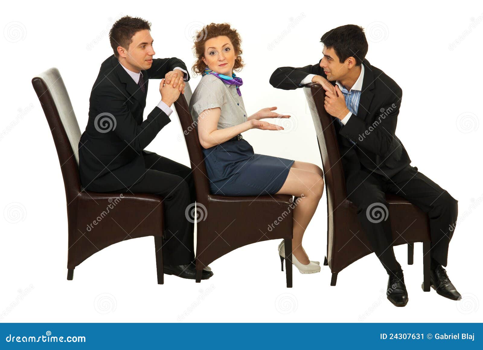 Confused Woman between Men Discussion Stock Image - Image of confusion ...