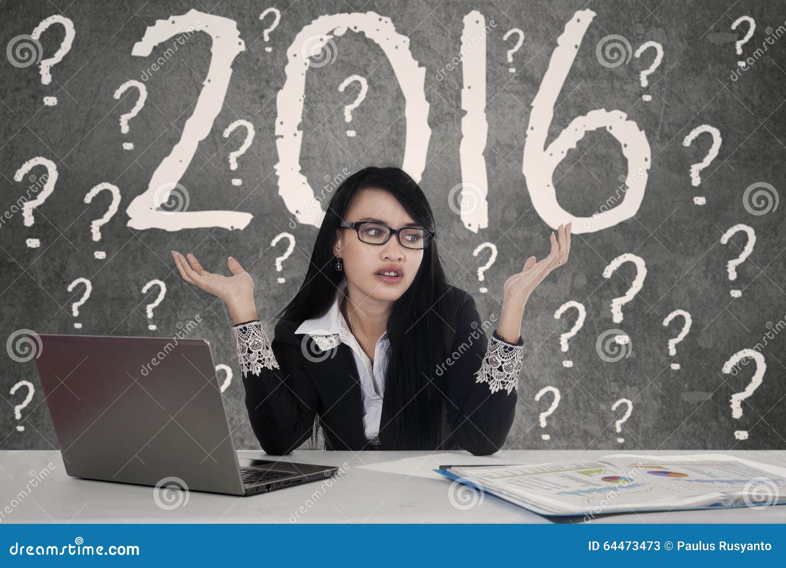 Confused Woman with Numbers 2016 Stock Image - Image of asian, mark ...