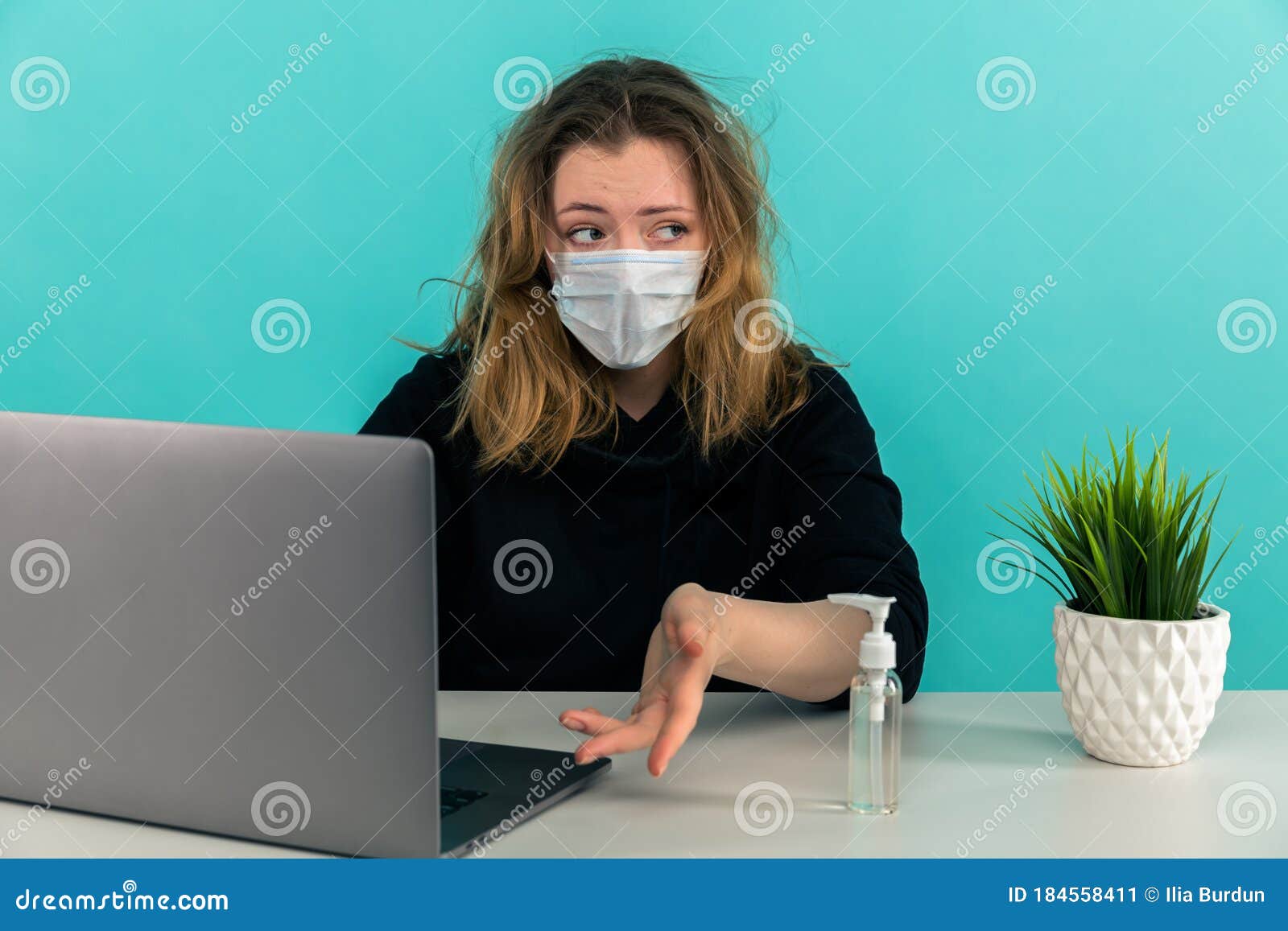Confused Woman at the Remote Work at Home. Stock Image - Image of ...