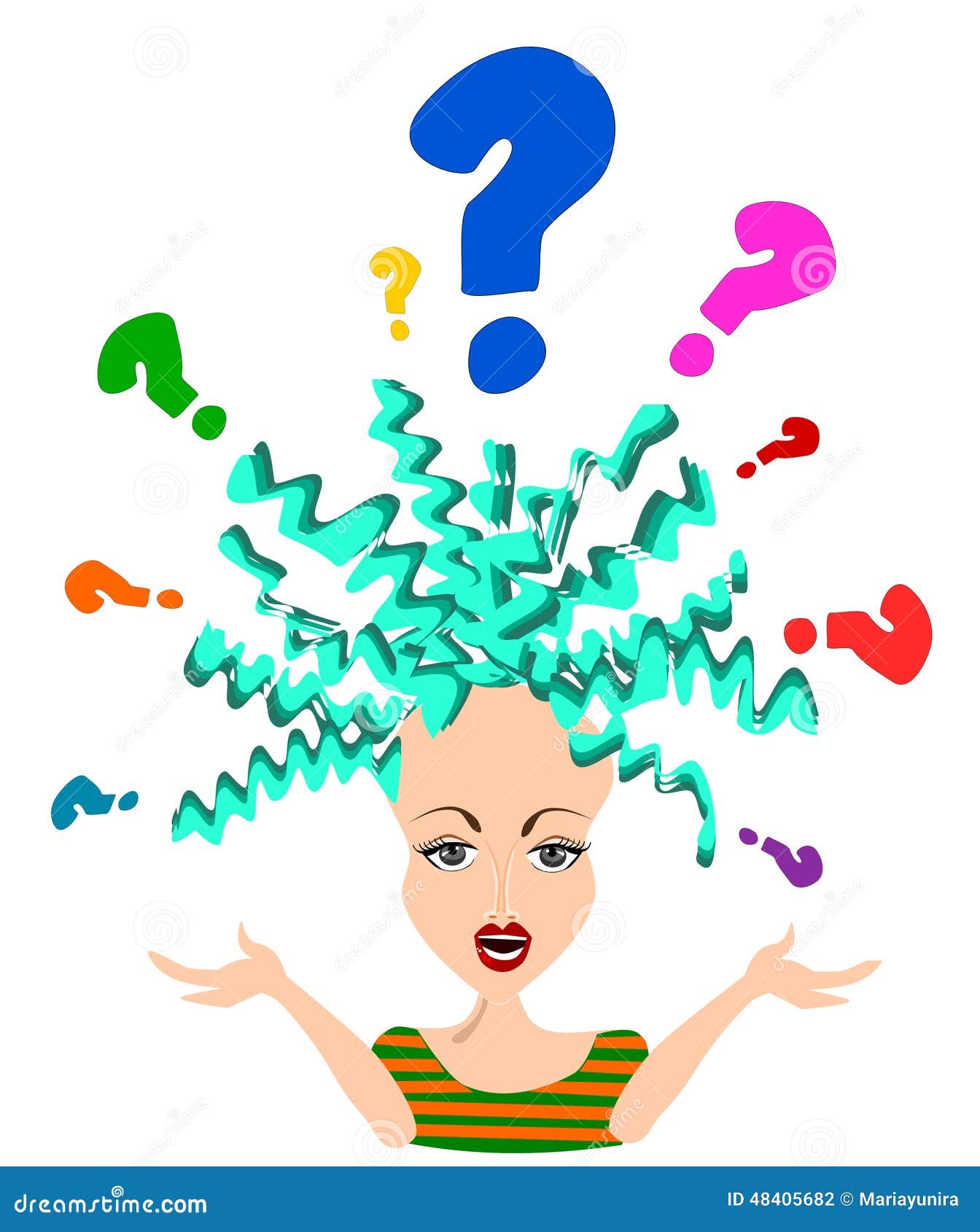 Confused woman stock illustration. Illustration of hard - 48405682