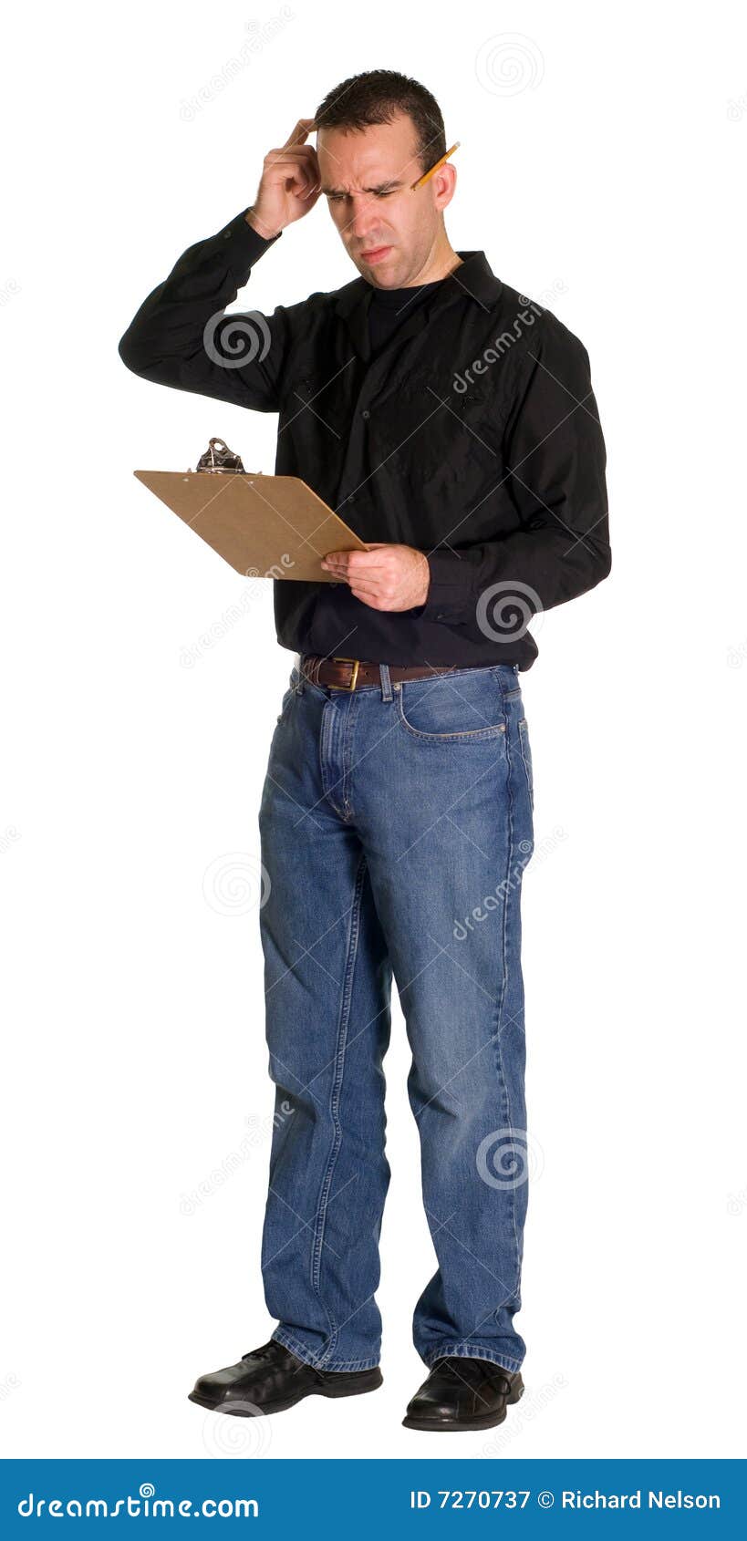 Confused Worker stock image. Image of working, isolated - 7270737