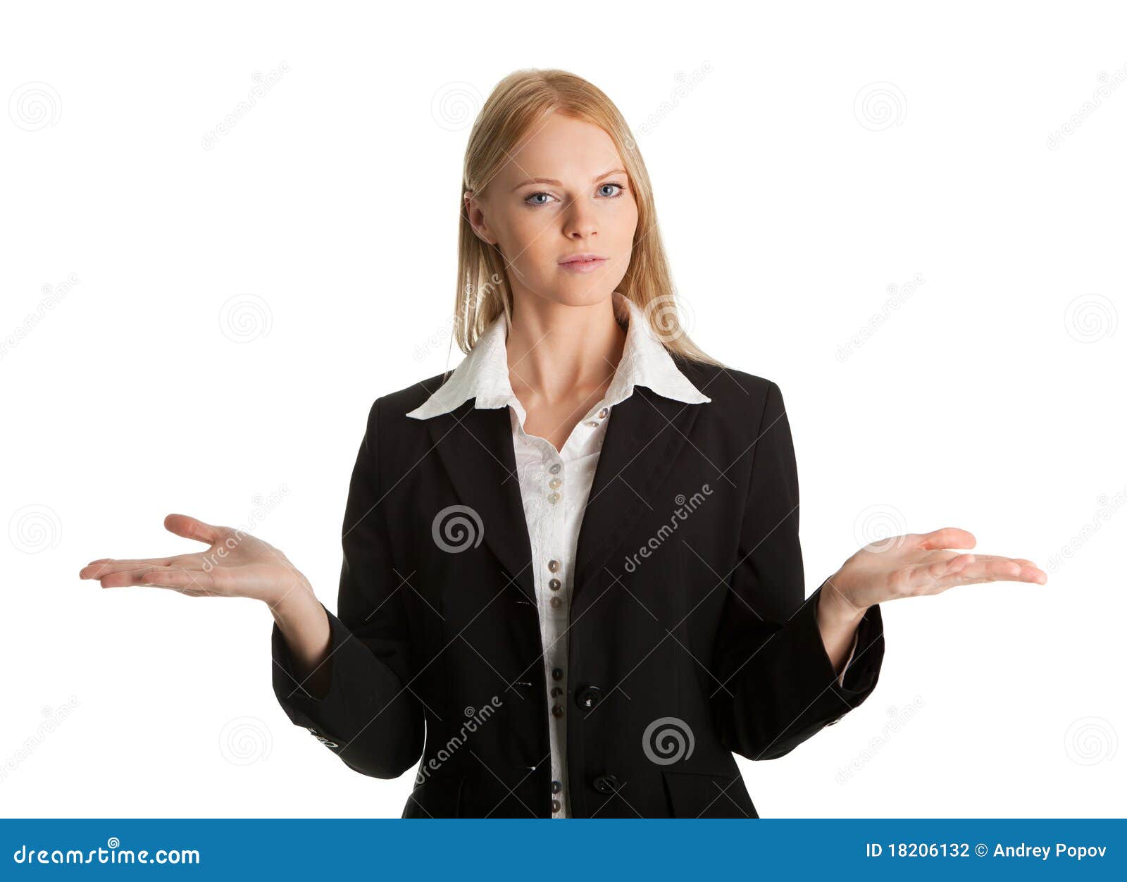 Confused Young Business Woman Stock Photo - Image of caucasian, office ...