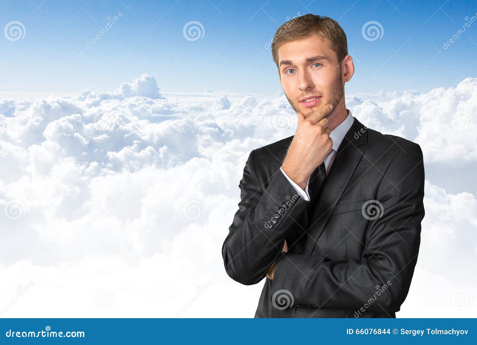 Confused Young Businessman Thinking Stock Photo - Image of idea ...