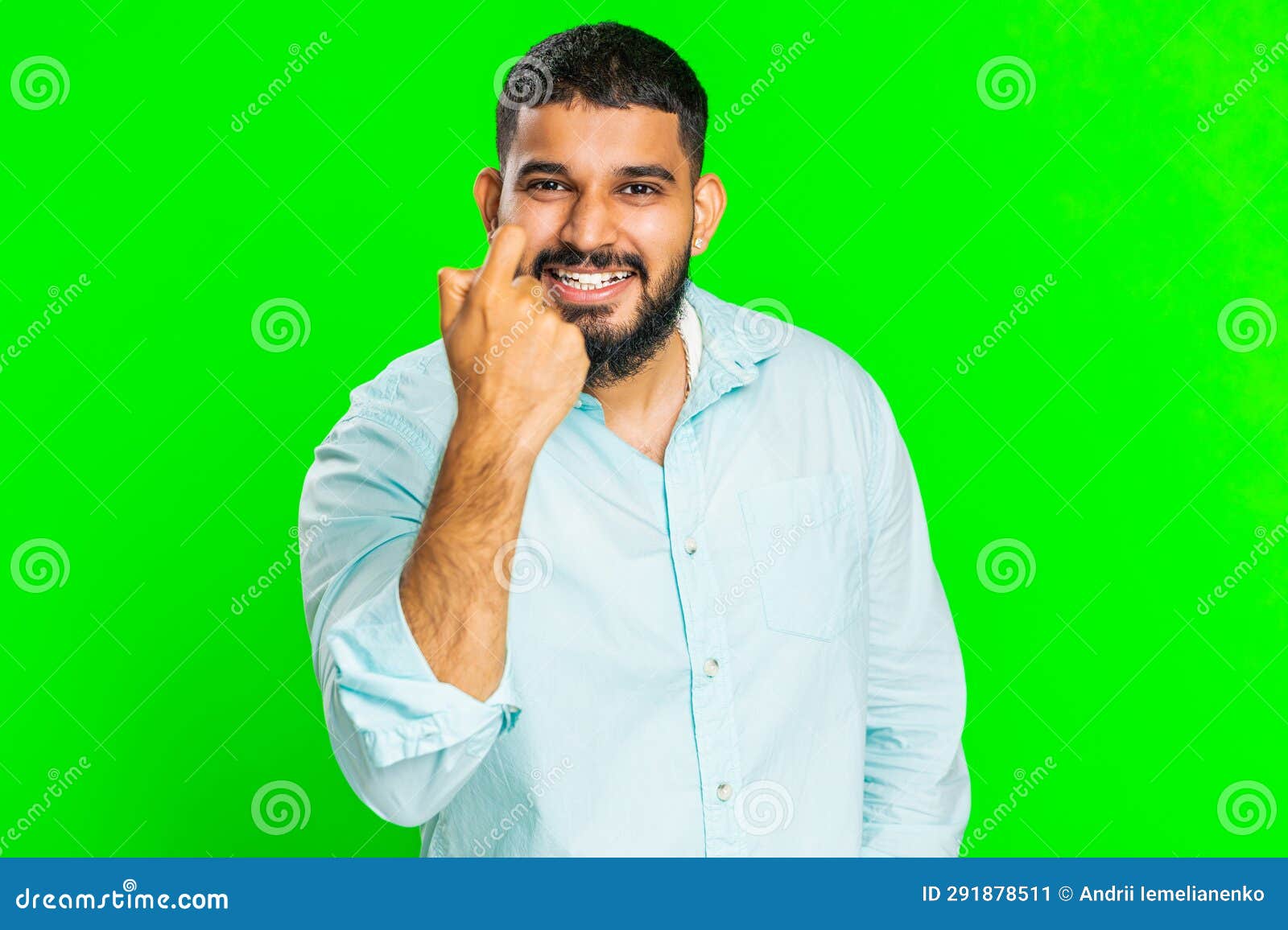 Confused Young Indian Man Knocking Door Gesture Asking Who Is At Home