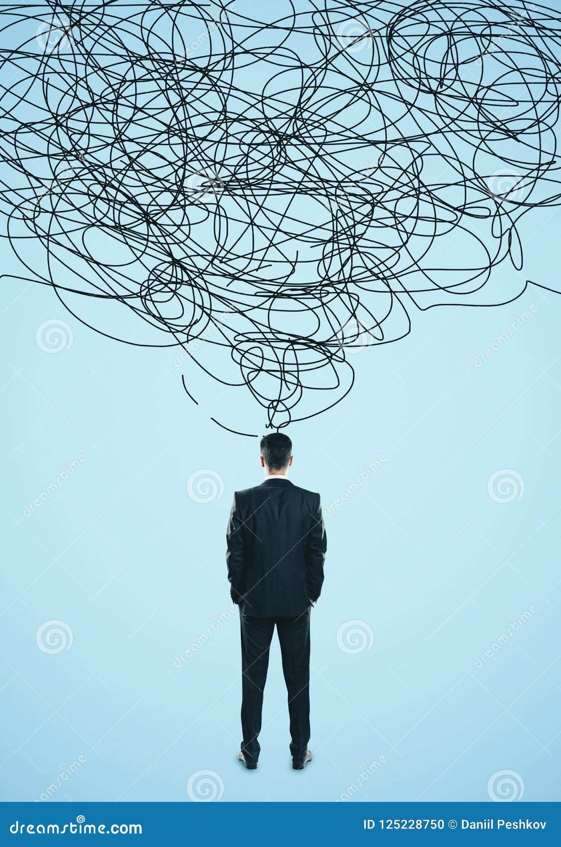 Confused young man stock photo. Image of backdrop, contemplate - 125228750