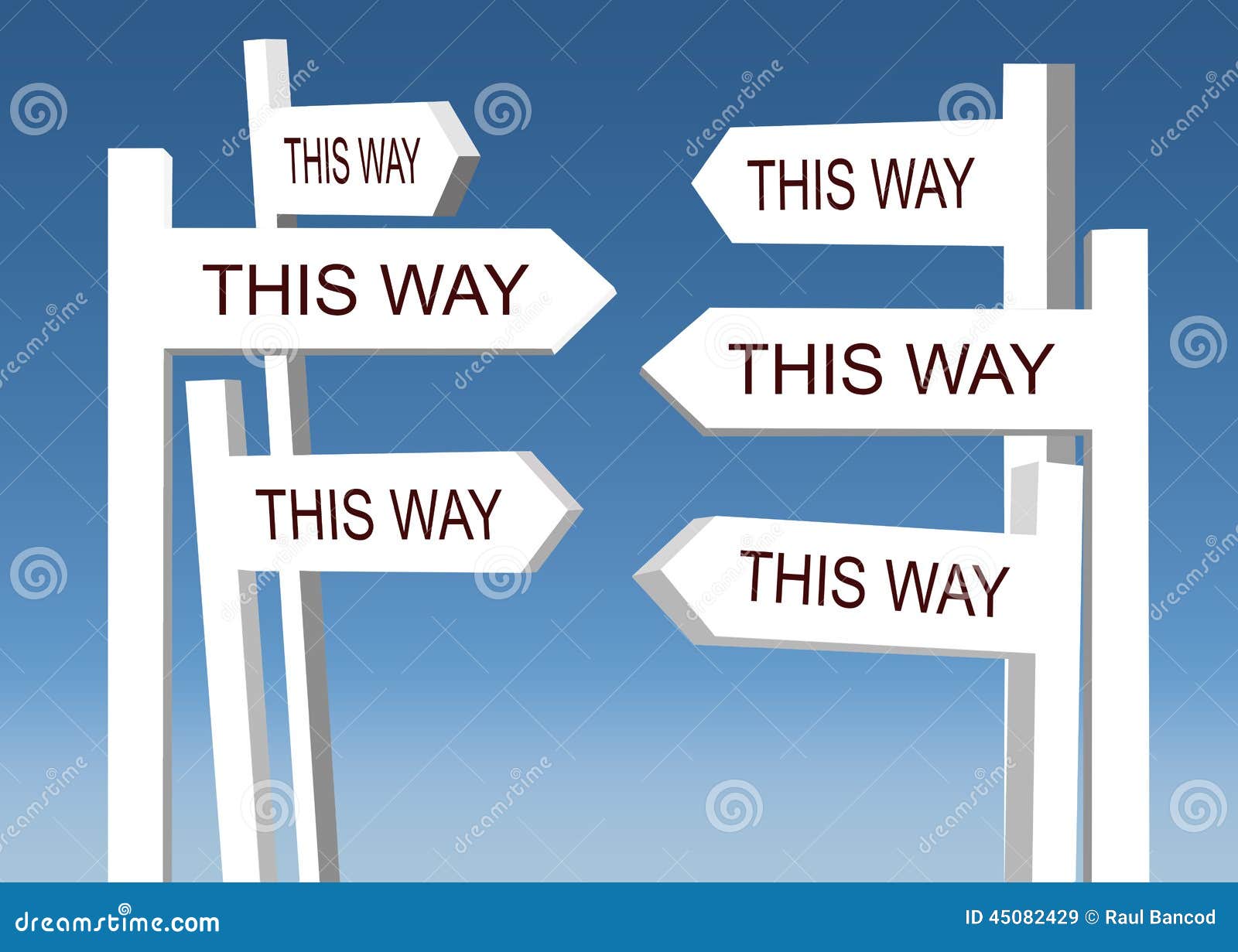 Confusing Directional Road Signs Stock Image - Illustration of show ...