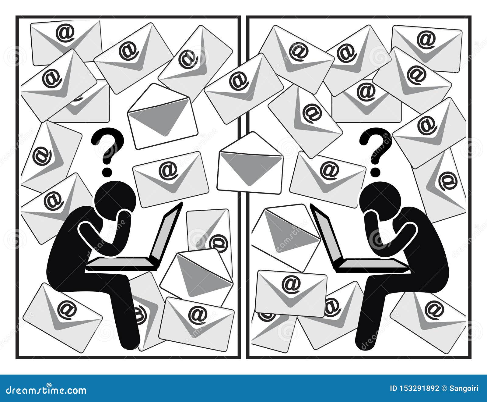 Confusing Email Communication Stock Illustration - Illustration of firm ...