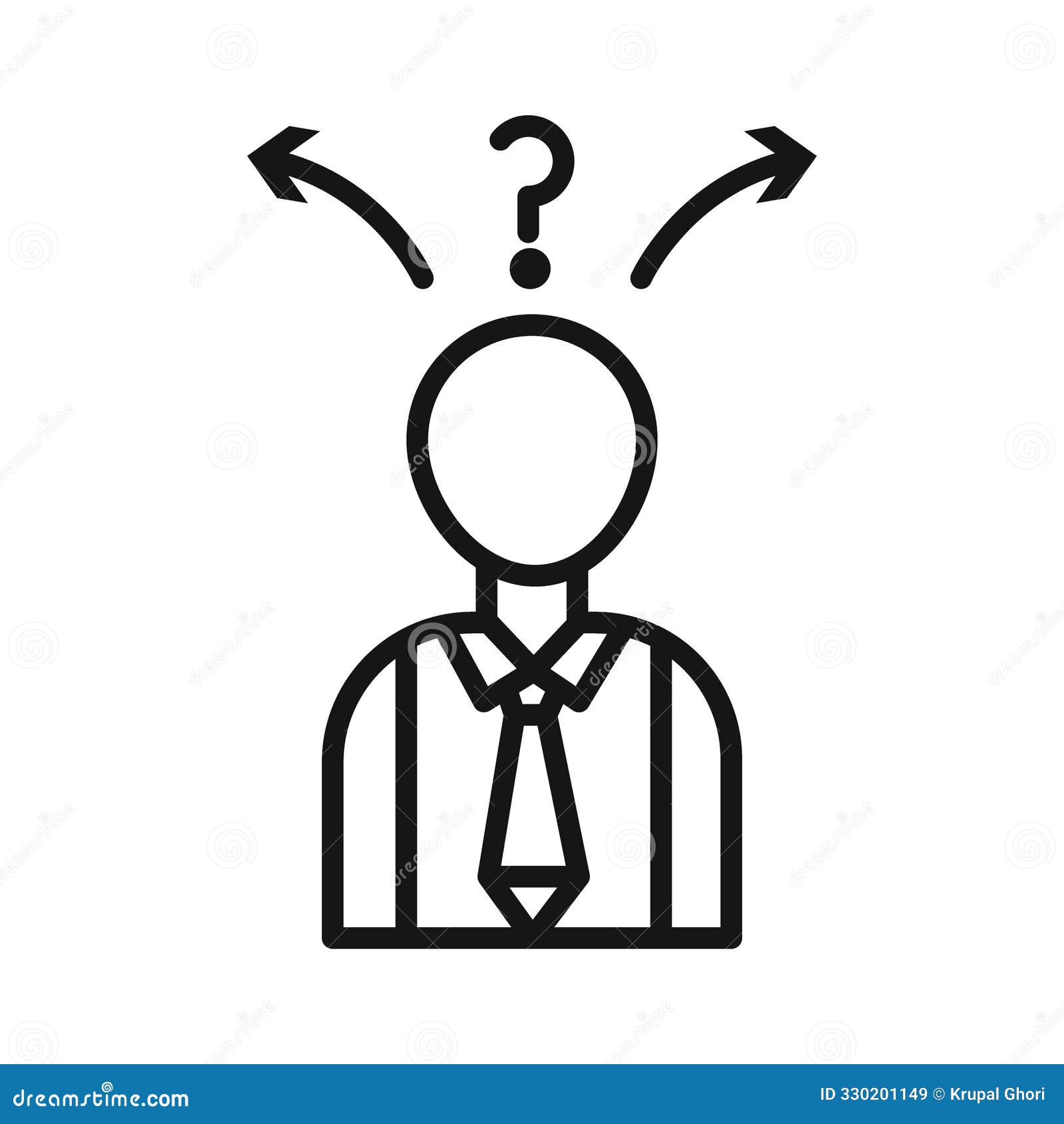 Confusing Man Icon Black Line Art Vector Logo Stock Vector ...