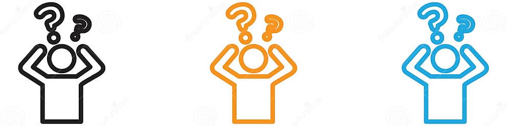 Confusing Man Vector Logo Set Collection for Web App Ui Stock ...