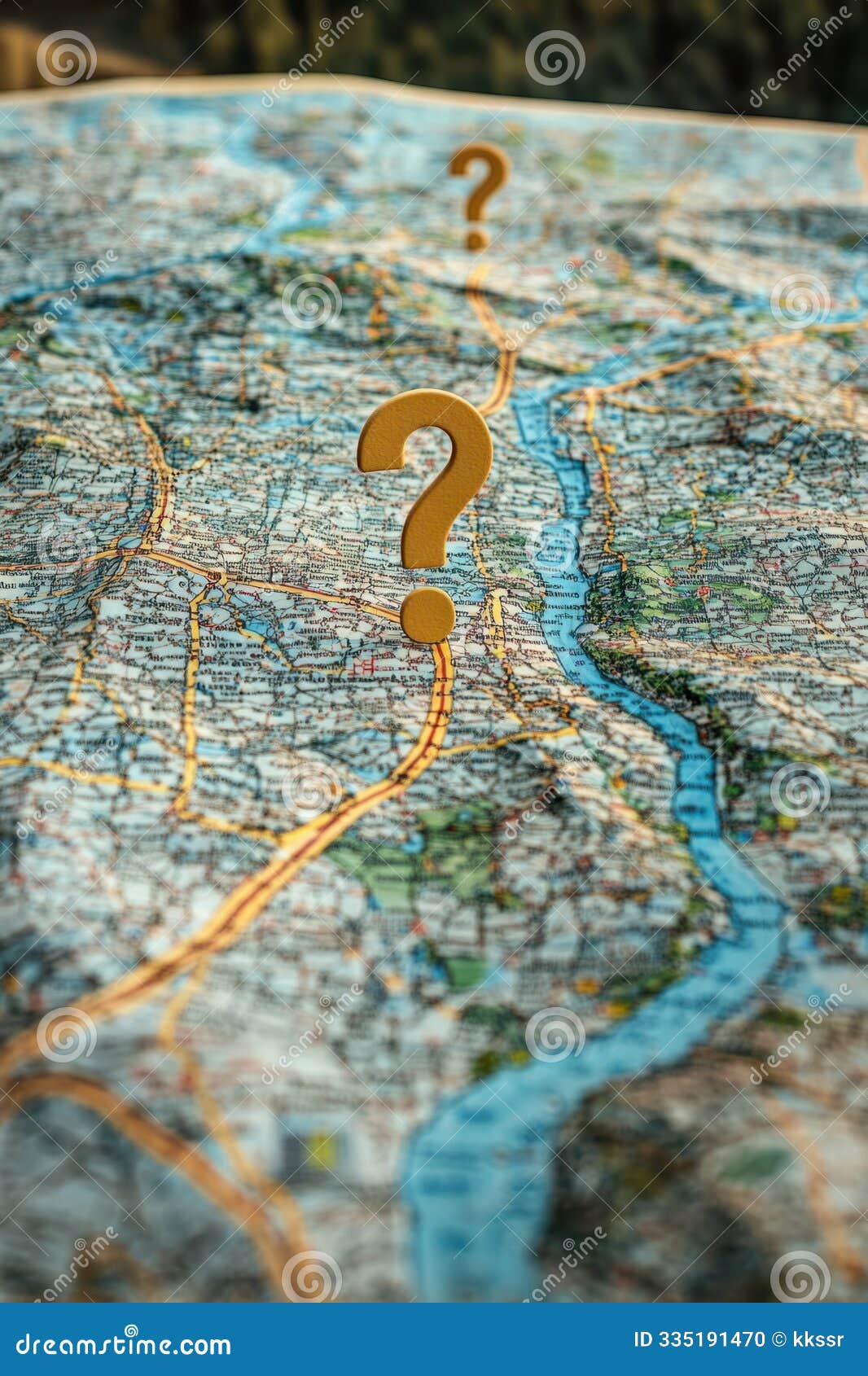 Confusing Map, a Confusing Map Covered with Unclear Directions, Dotted ...