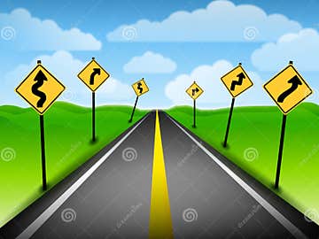 Confusing Road Directions stock illustration. Illustration of roadsign ...